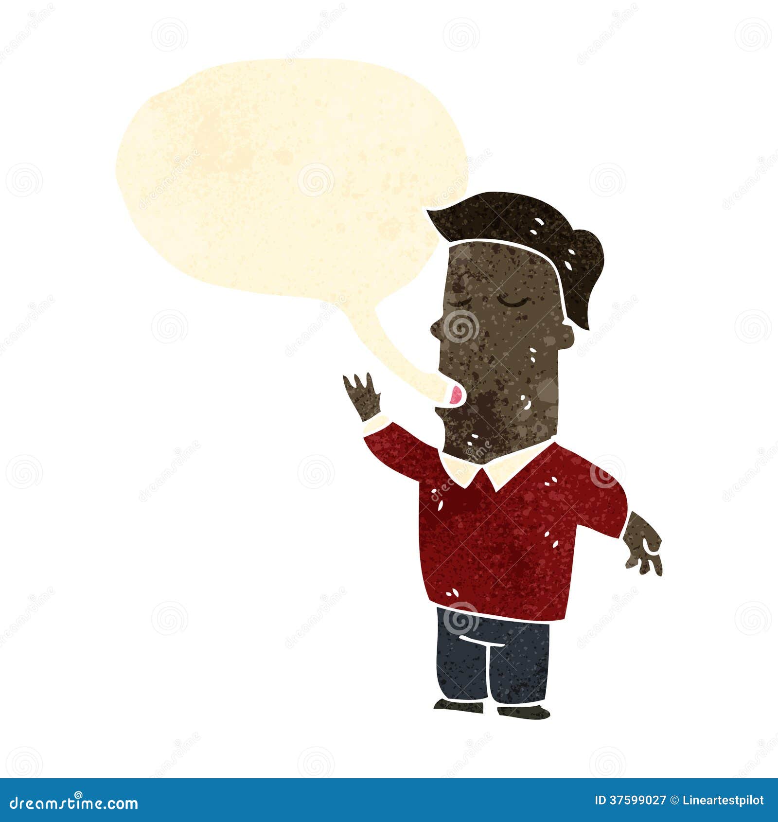 Retro cartoon talking man stock vector. Illustration of talking - 37599027