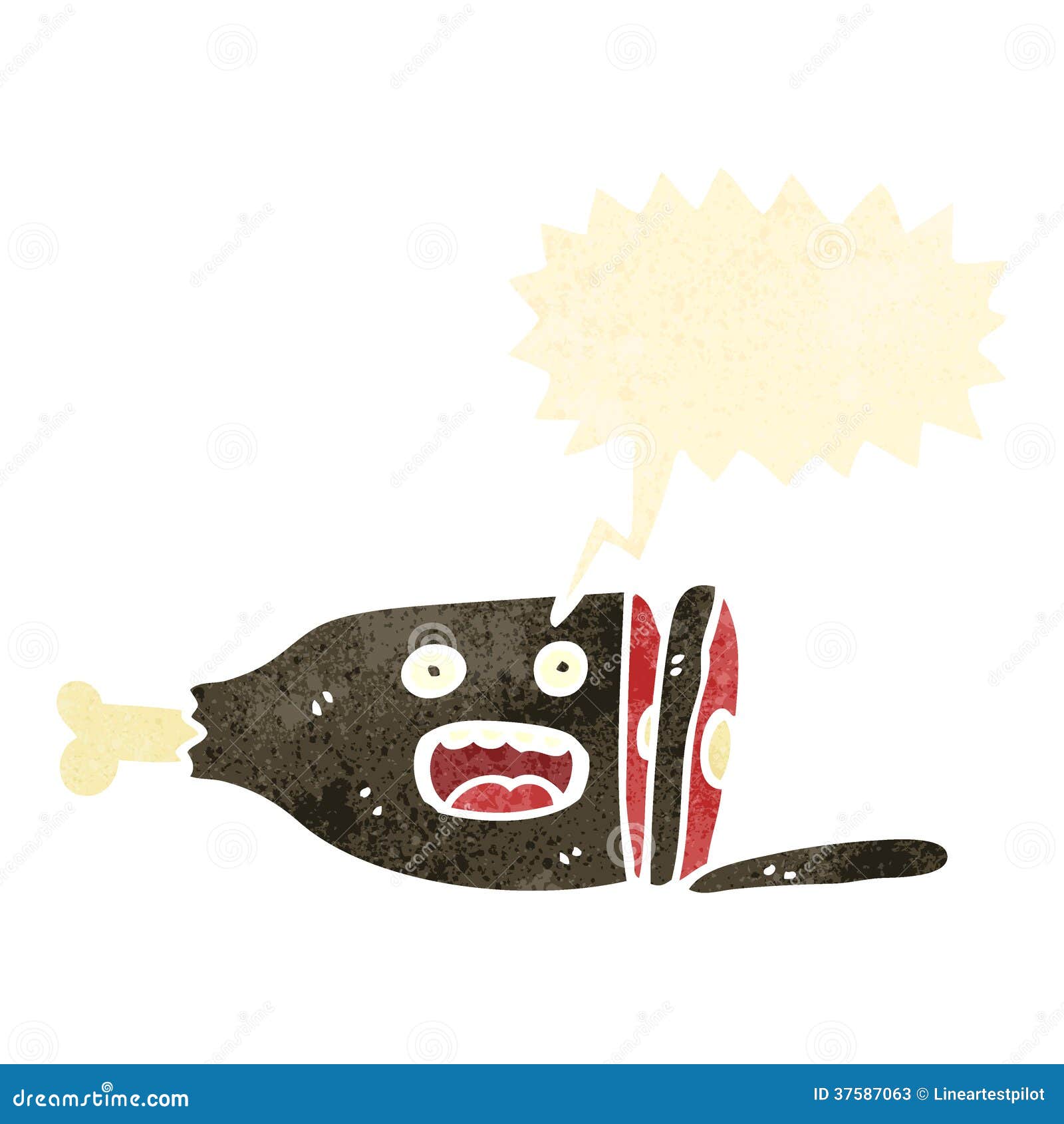 Retro cartoon talking meat stock vector. Illustration of chopped - 37587063