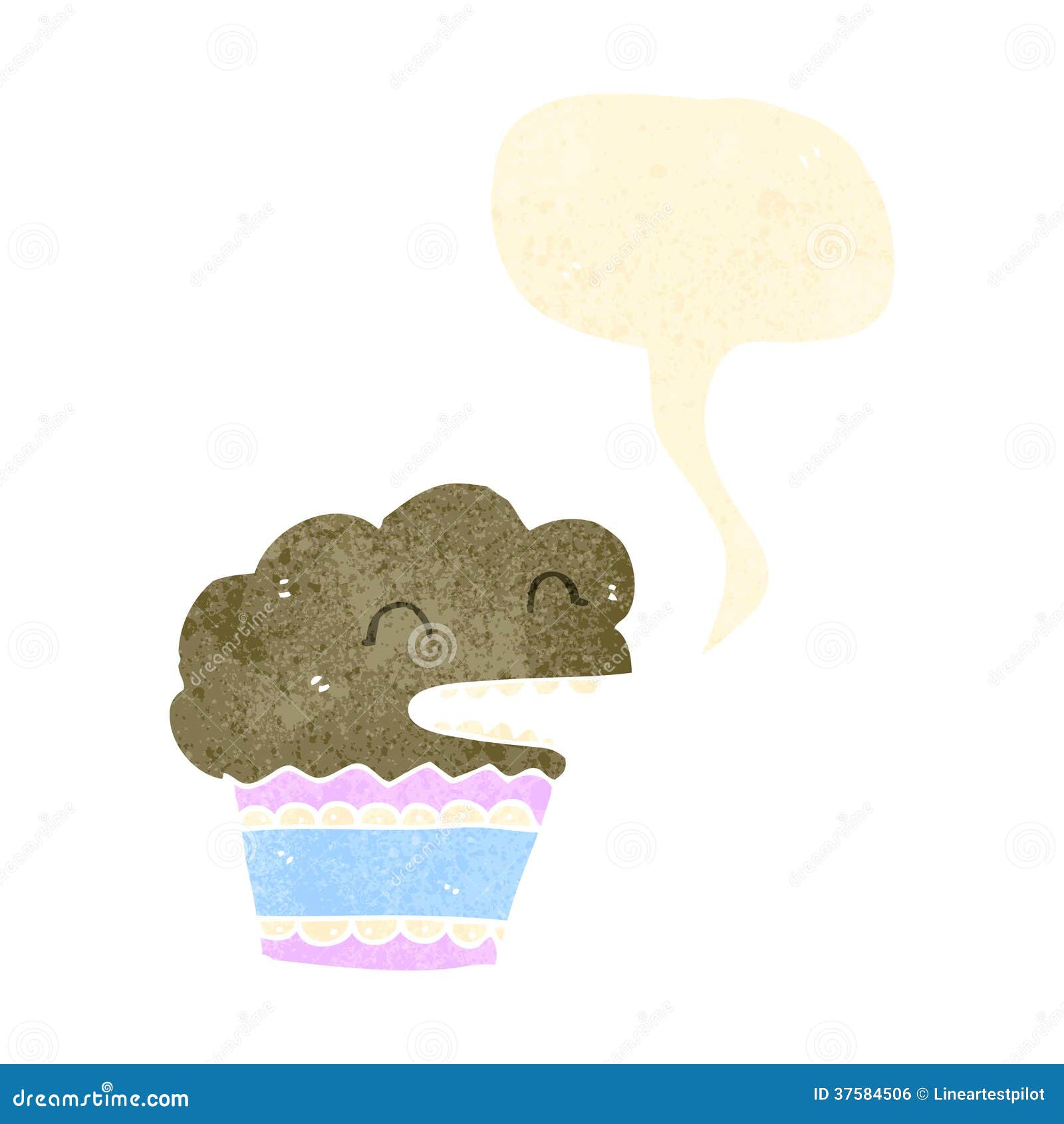 Retro Cartoon Talking Muffin Stock Illustration - Illustration of ...