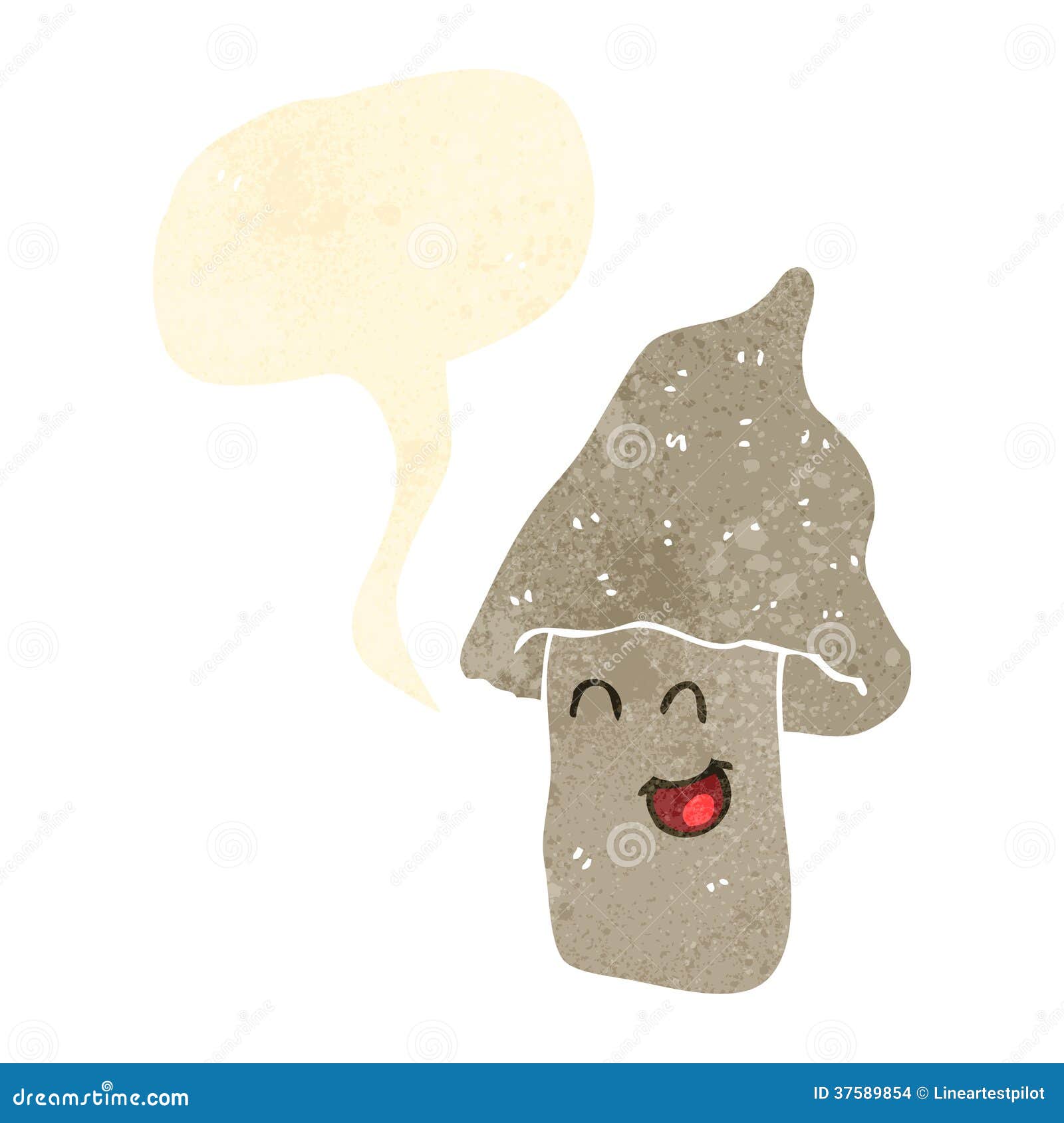 Retro Cartoon Talking Mushroom Stock Vector - Illustration of drawn ...