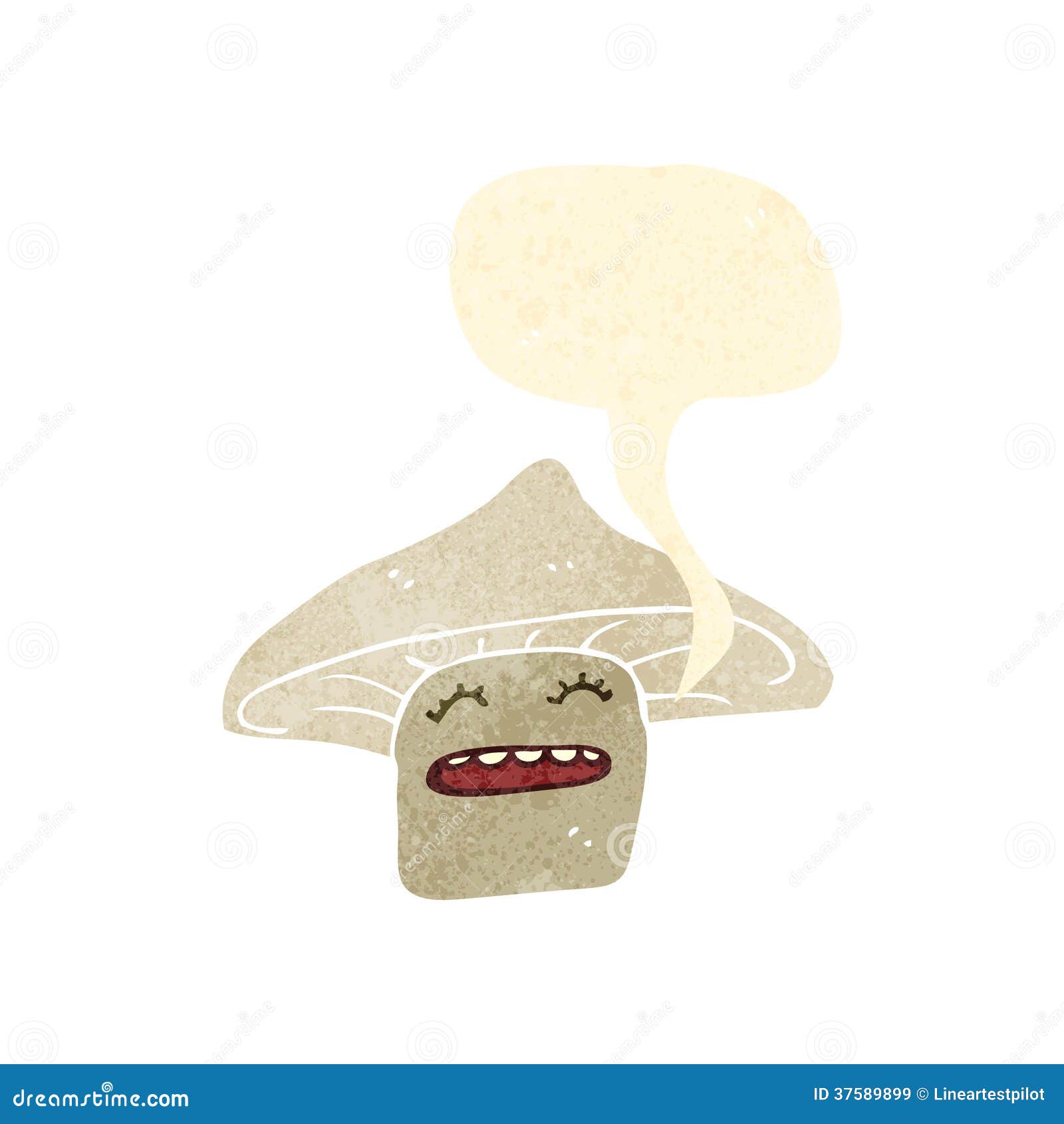 Retro Cartoon Talking Mushroom Stock Vector - Illustration of speech ...
