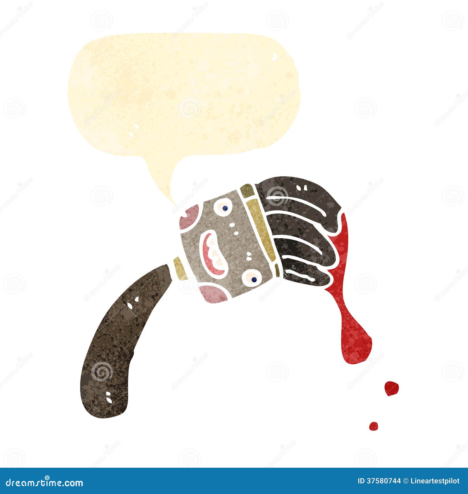 Retro Cartoon Talking Paint Brush Stock Vector - Illustration of speech ...