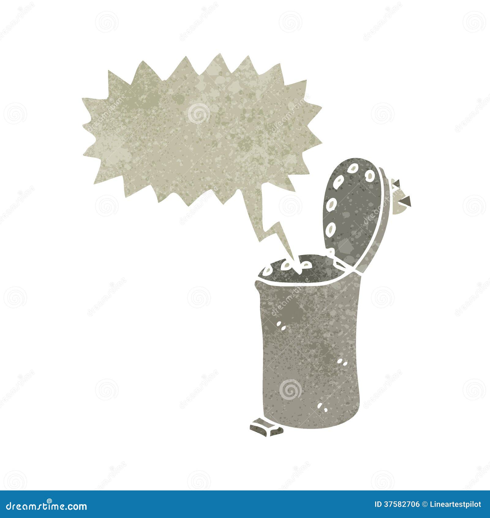 Retro Cartoon Talking Rubbish Bin Stock Vector - Illustration of cloud ...