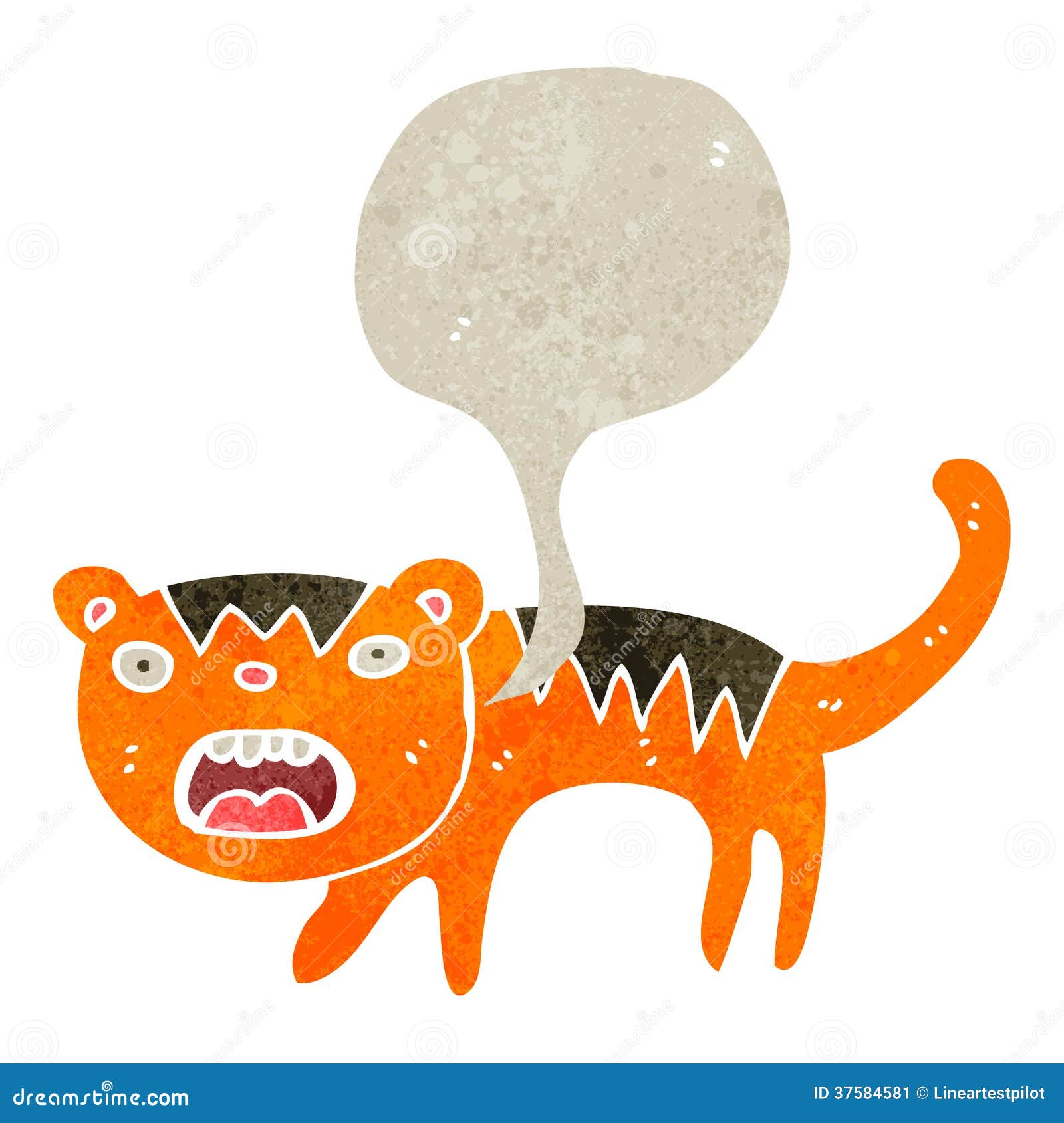 Retro Cartoon Talking Tiger Stock Illustration - Illustration of retro ...