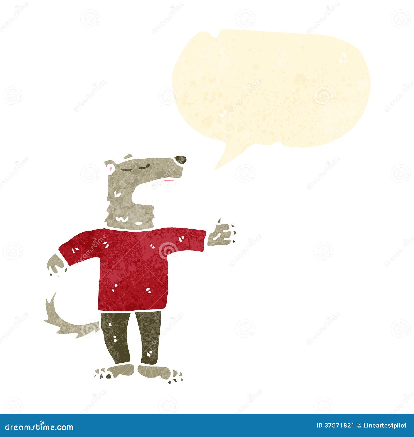 Retro cartoon talking wolf stock vector. Illustration of artwork - 37571821