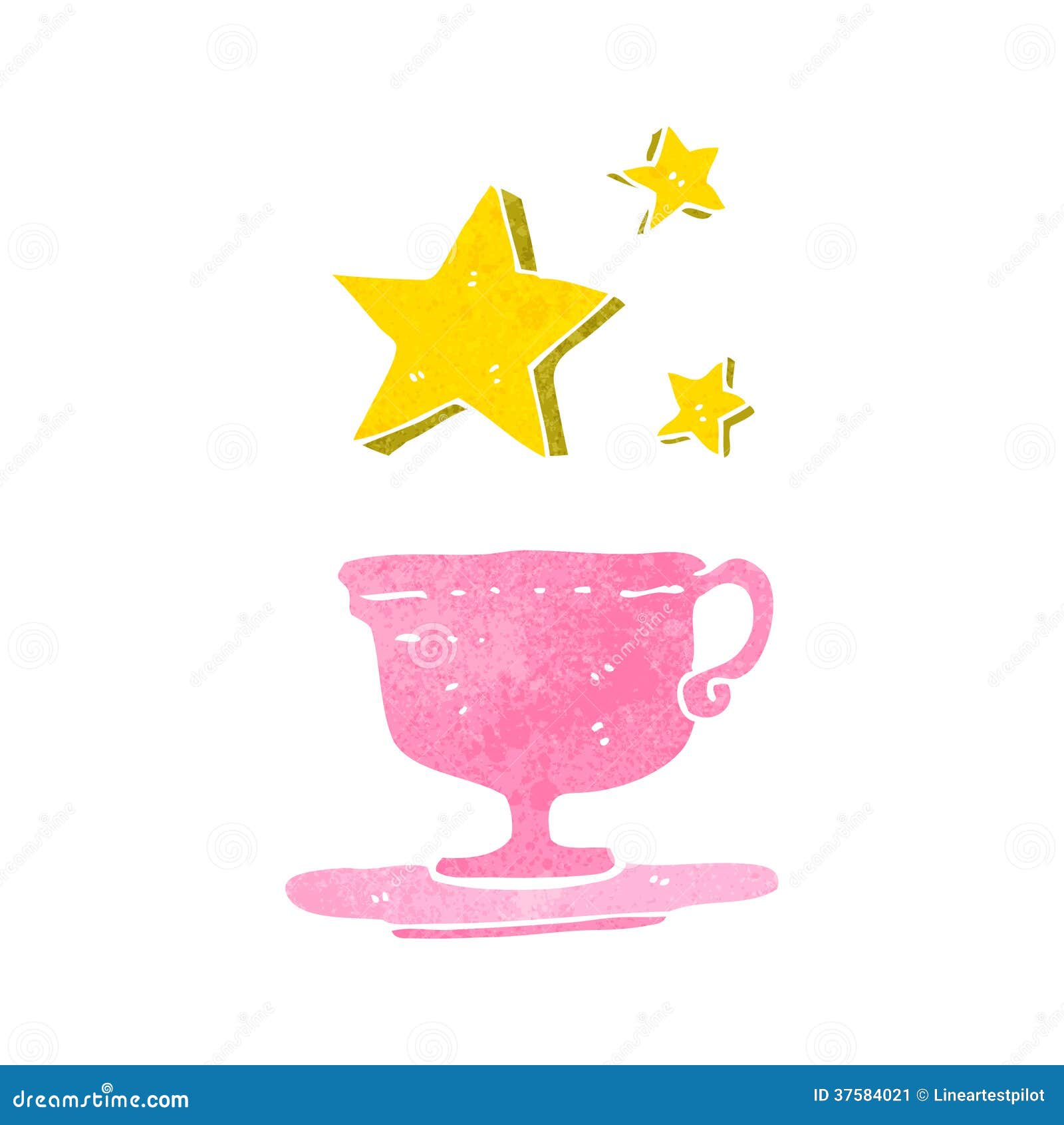 Retro cartoon teacup stock illustration. Illustration of funny - 37584021