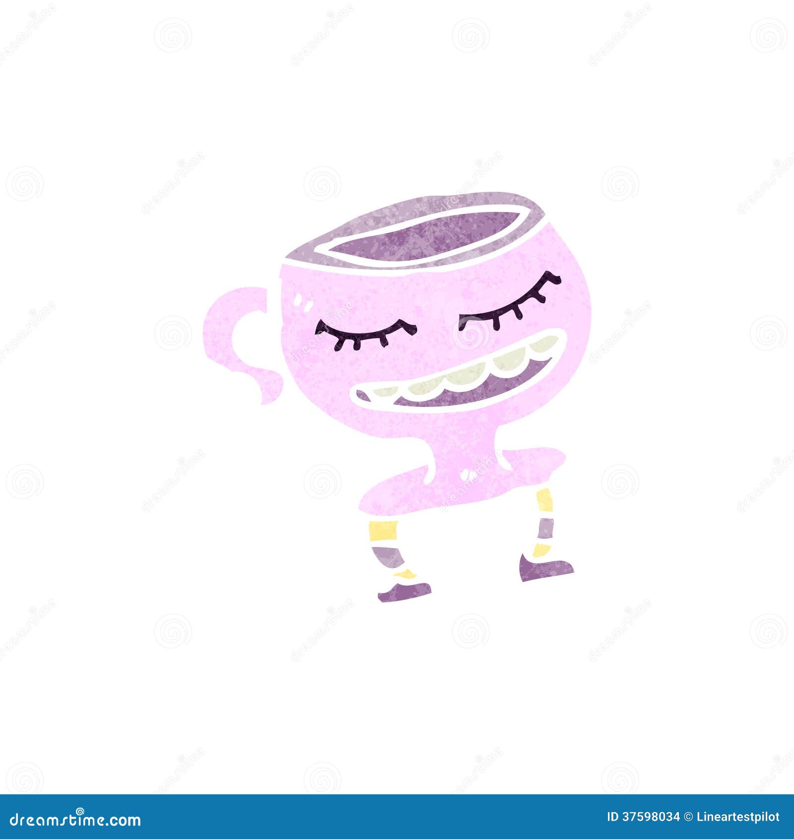 Retro cartoon teacup stock vector. Illustration of crazy - 37598034