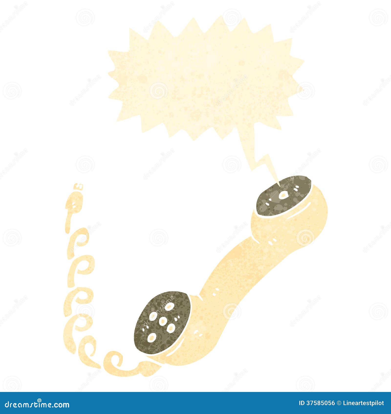 Retro Cartoon Telephone Receiver Stock Vector - Illustration of painted ...