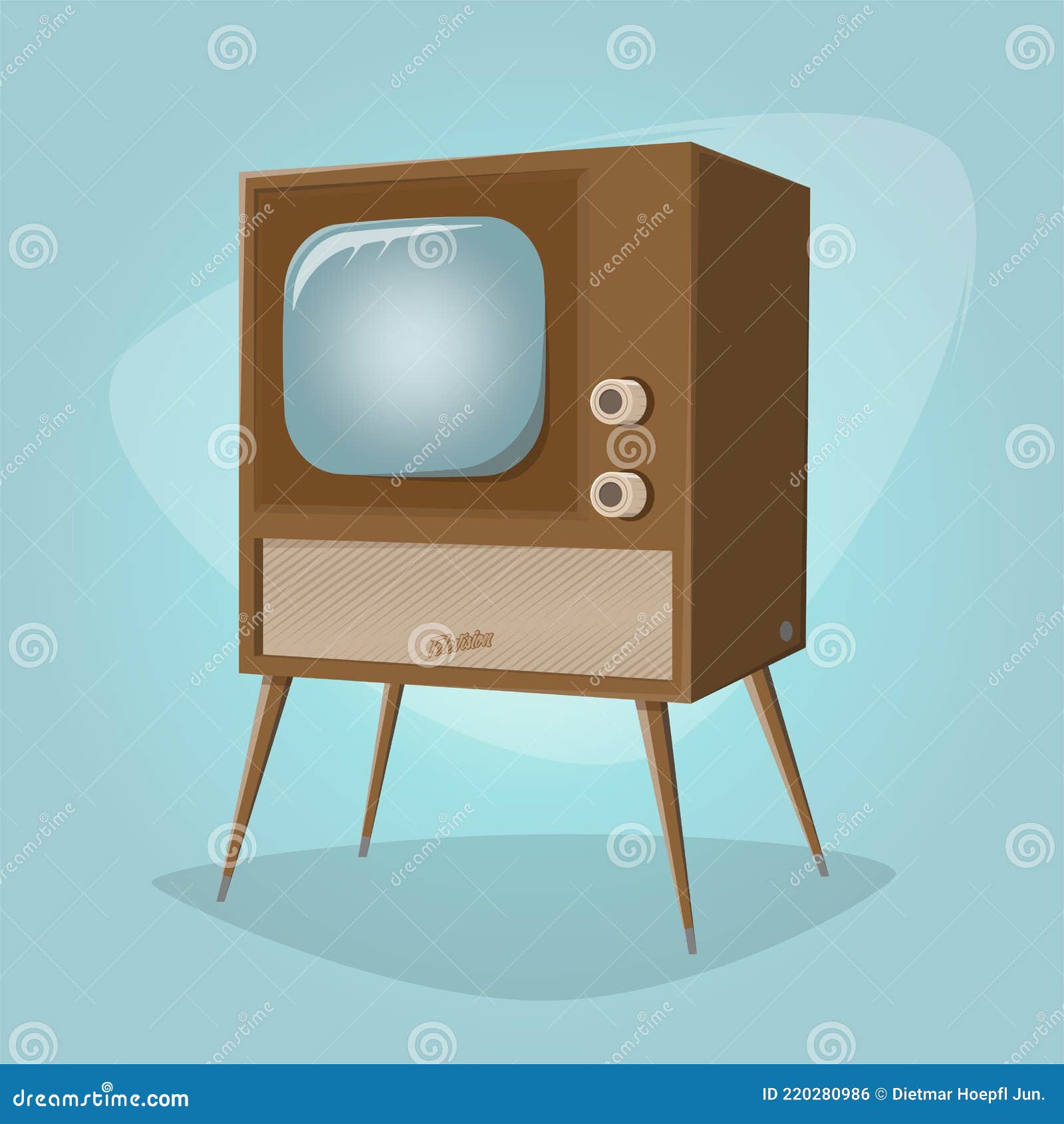 Retro Cartoon Television Vector Illustration Stock Vector ...