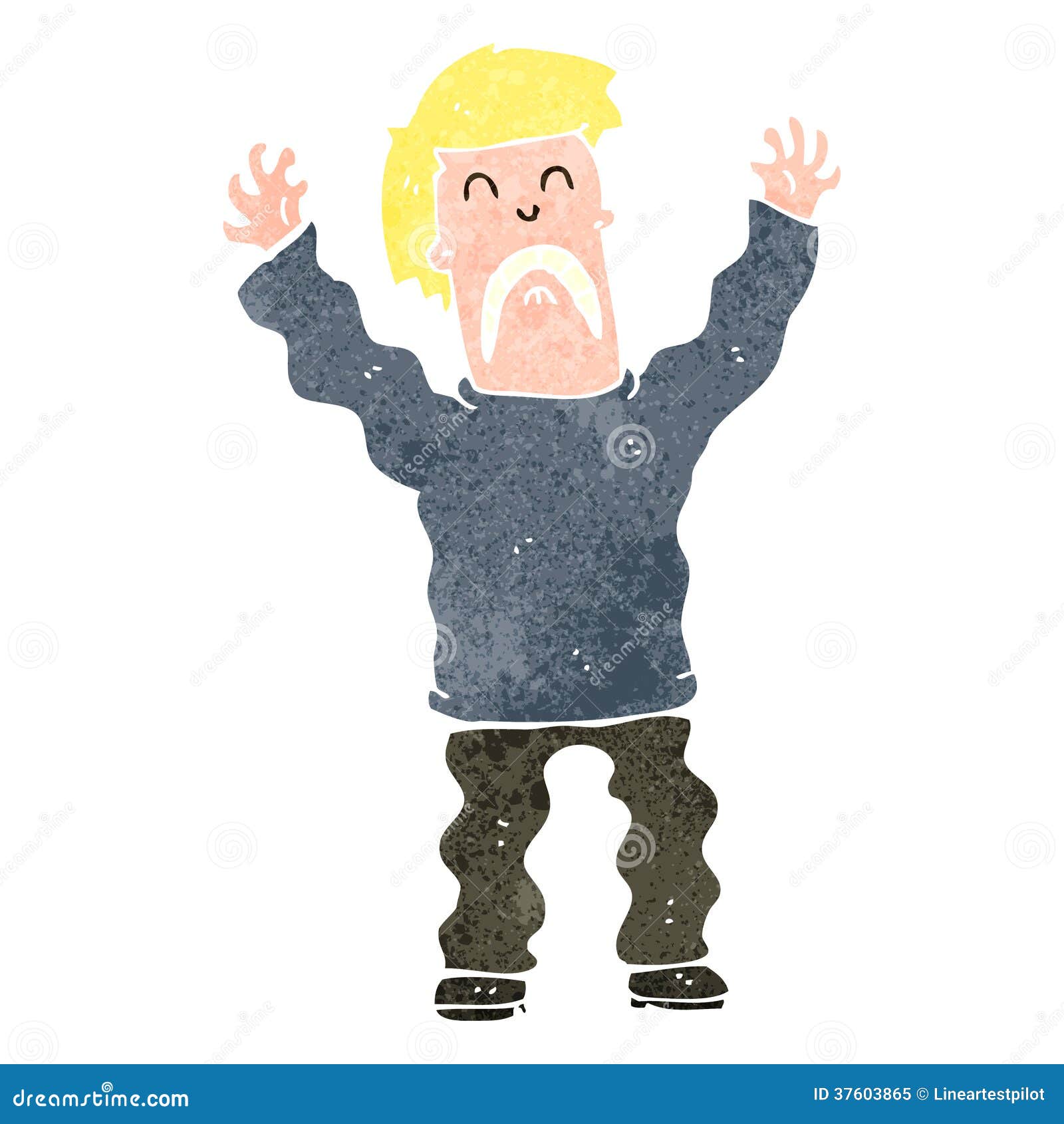 Retro Cartoon Terrified Man Stock Illustration - Illustration of quirky ...