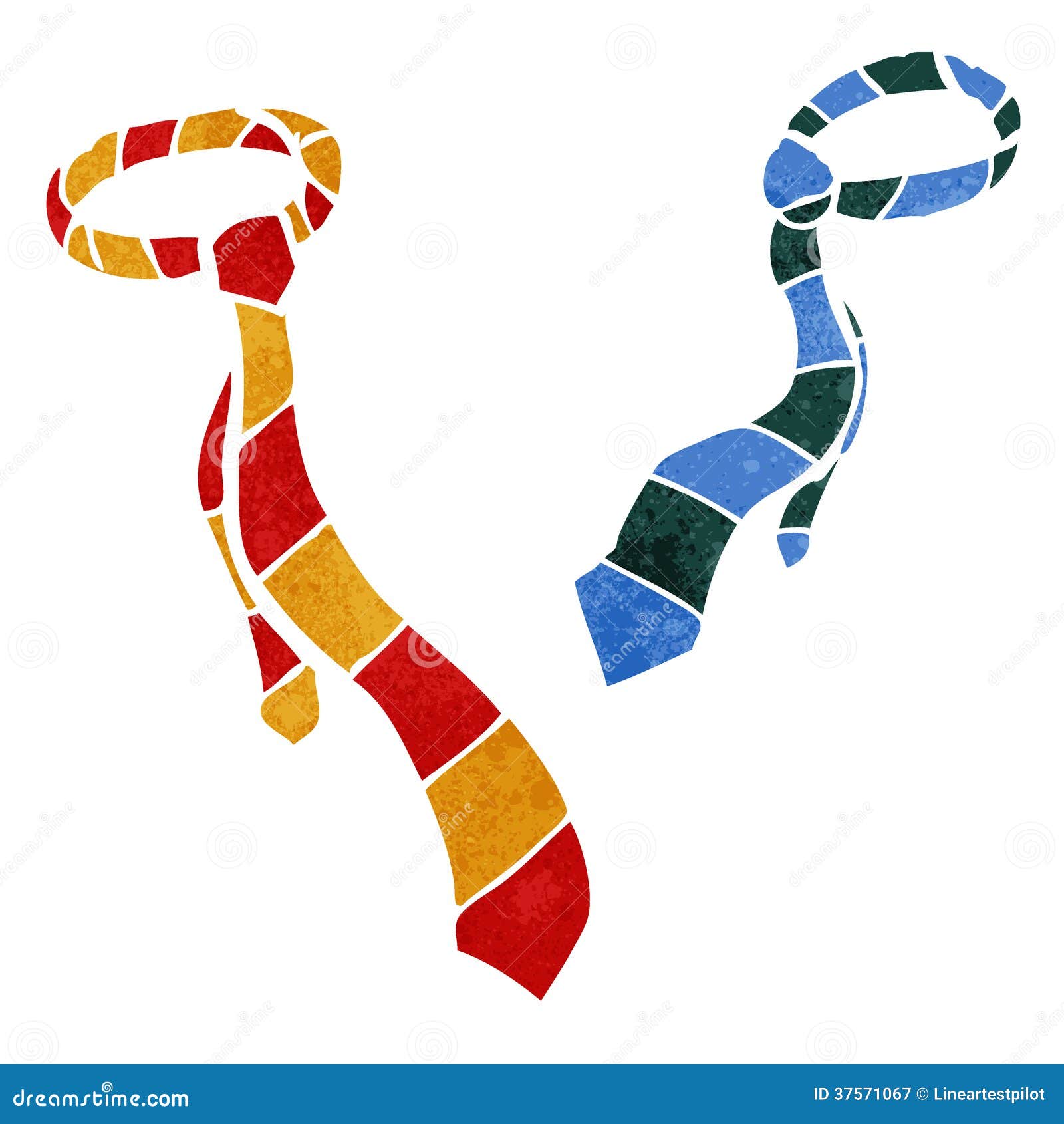 Retro cartoon ties stock vector. Illustration of drawn - 37571067