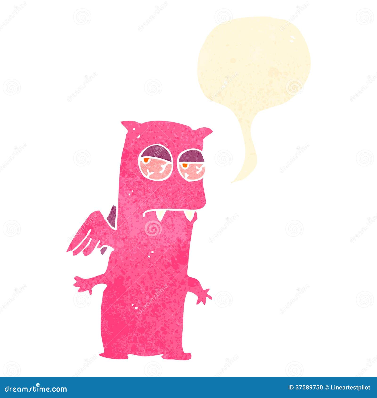 Retro Cartoon Tired Little Devil Stock Illustration - Illustration of ...