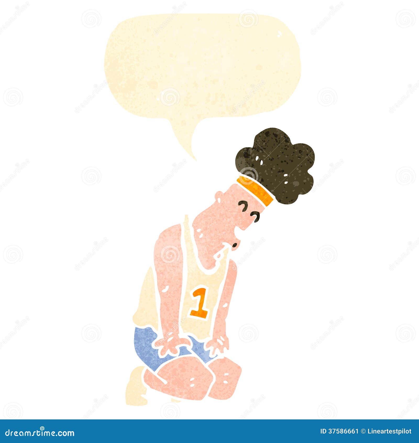 Retro cartoon tired runner stock vector. Illustration of colorful ...