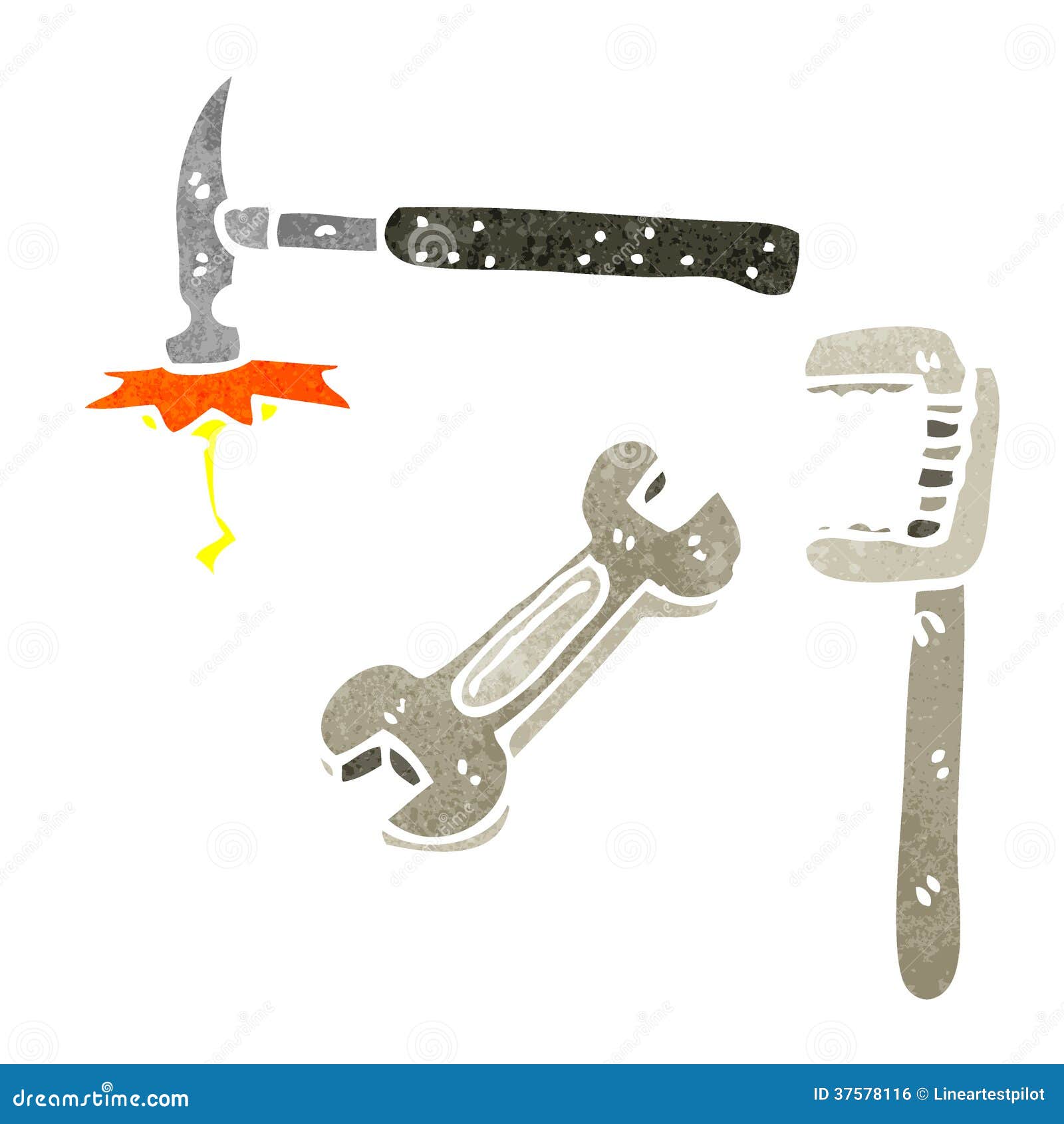 Retro cartoon tools stock vector. Illustration of quirky - 37578116
