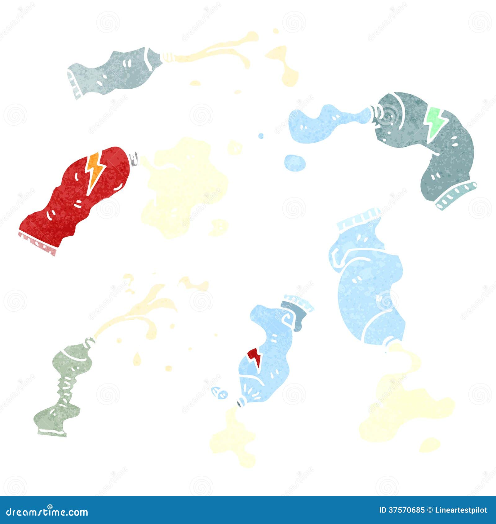 Retro Cartoon Toothpaste Tubes Stock Vector - Illustration of cute ...