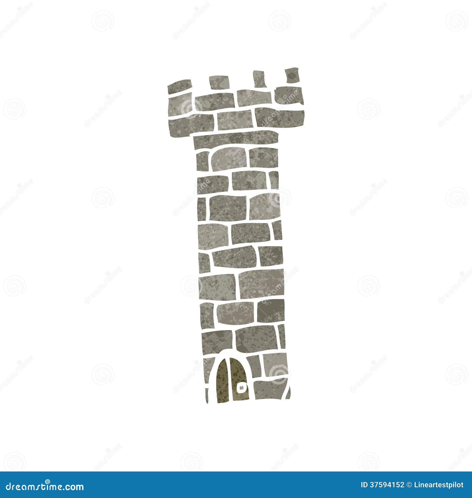 Retro cartoon tower stock vector. Illustration of textured - 37594152