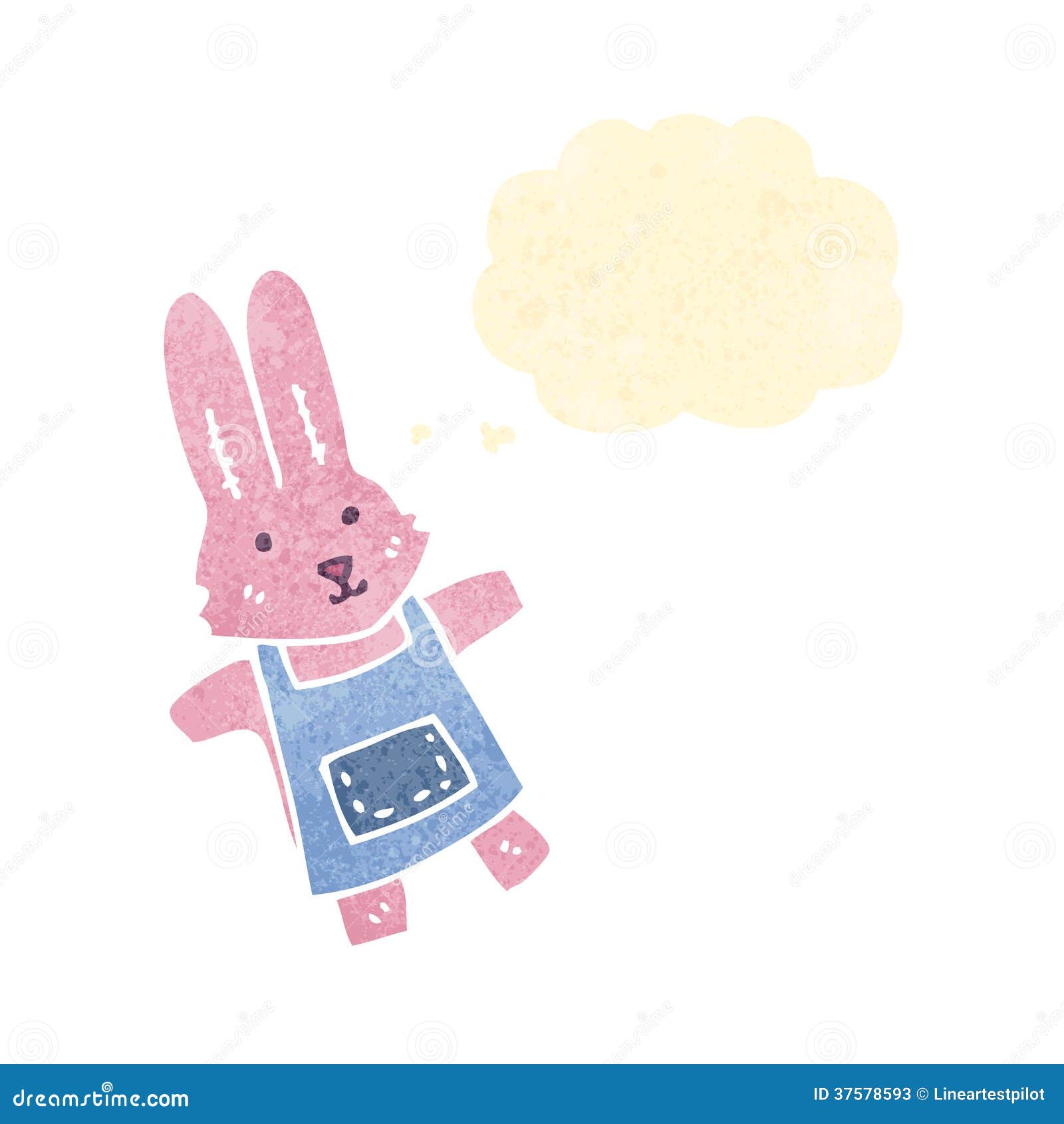 Retro cartoon toy rabbit stock vector. Illustration of stuffed - 37578593