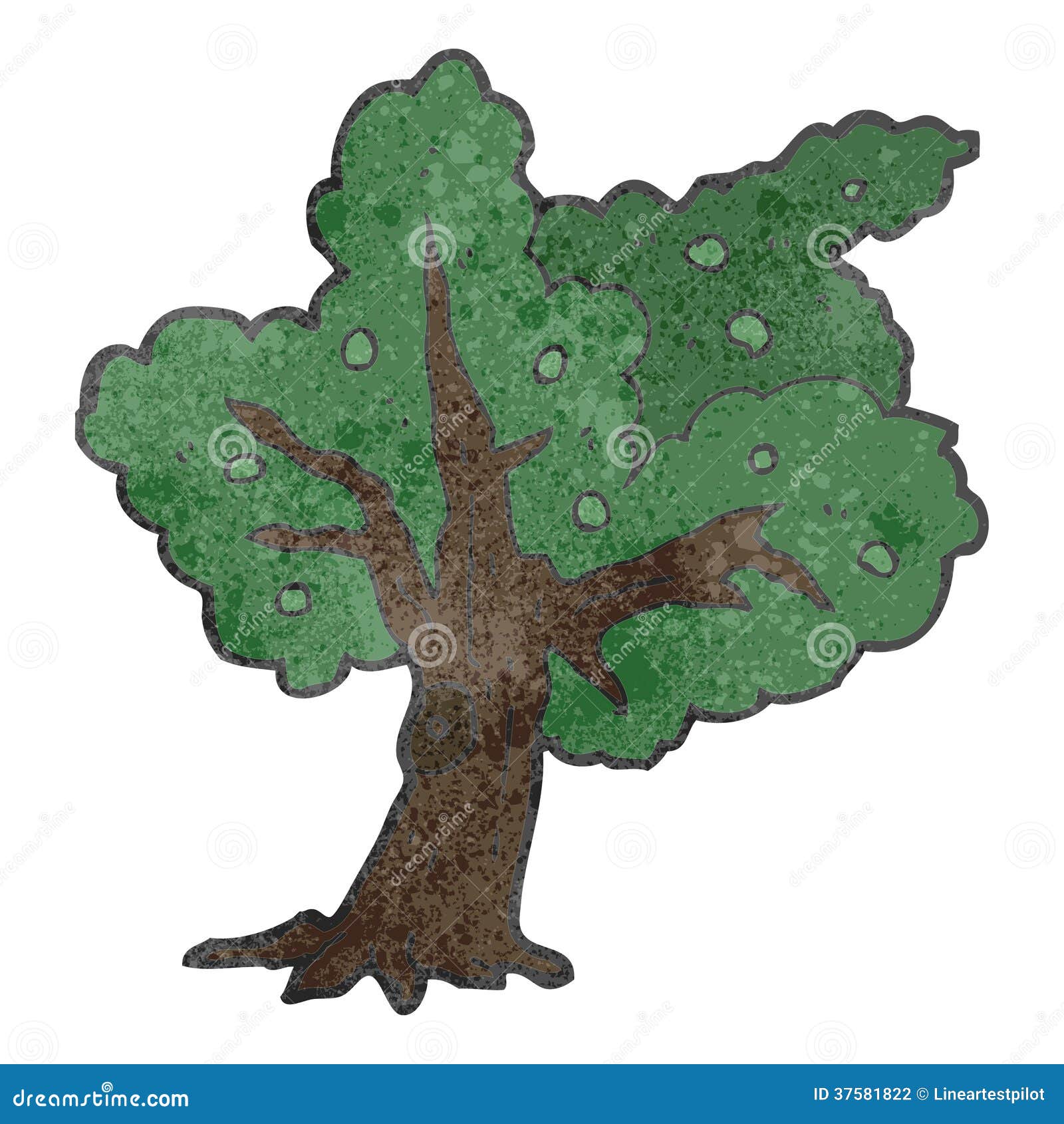 Retro cartoon tree stock vector. Illustration of drawn - 37581822