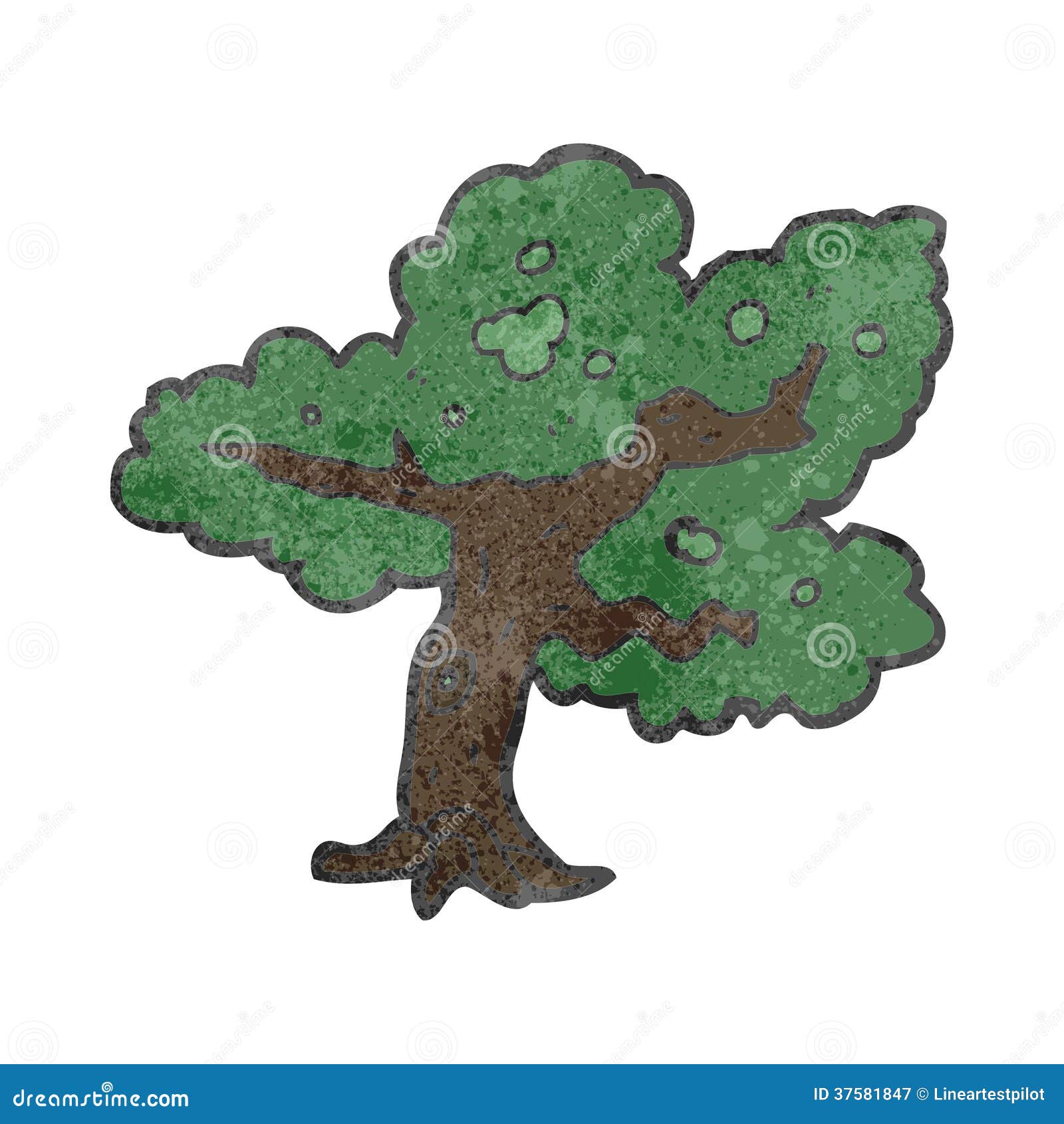 Retro cartoon tree stock vector. Illustration of cute - 37581847