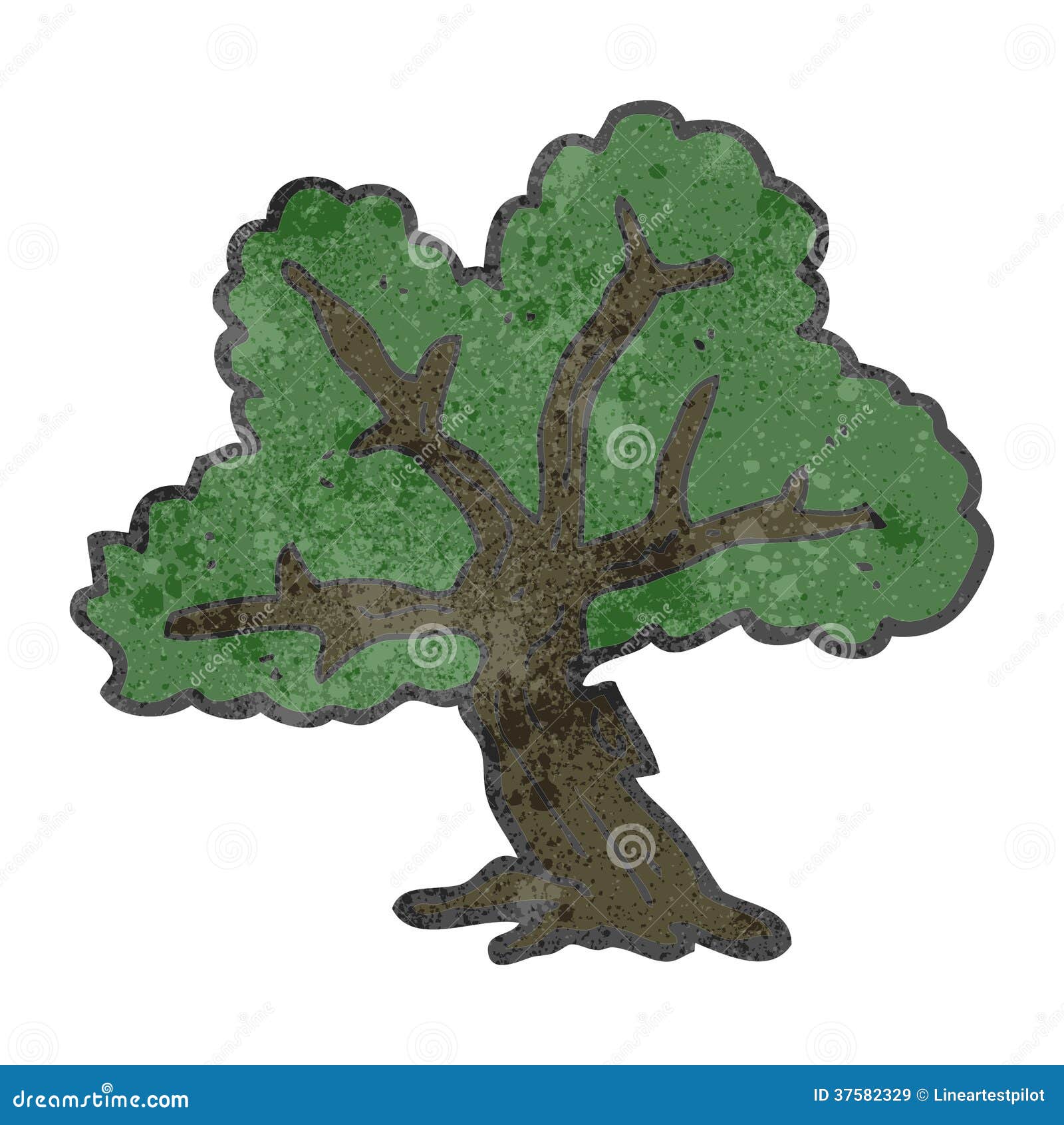 Retro cartoon tree stock vector. Illustration of character - 37582329