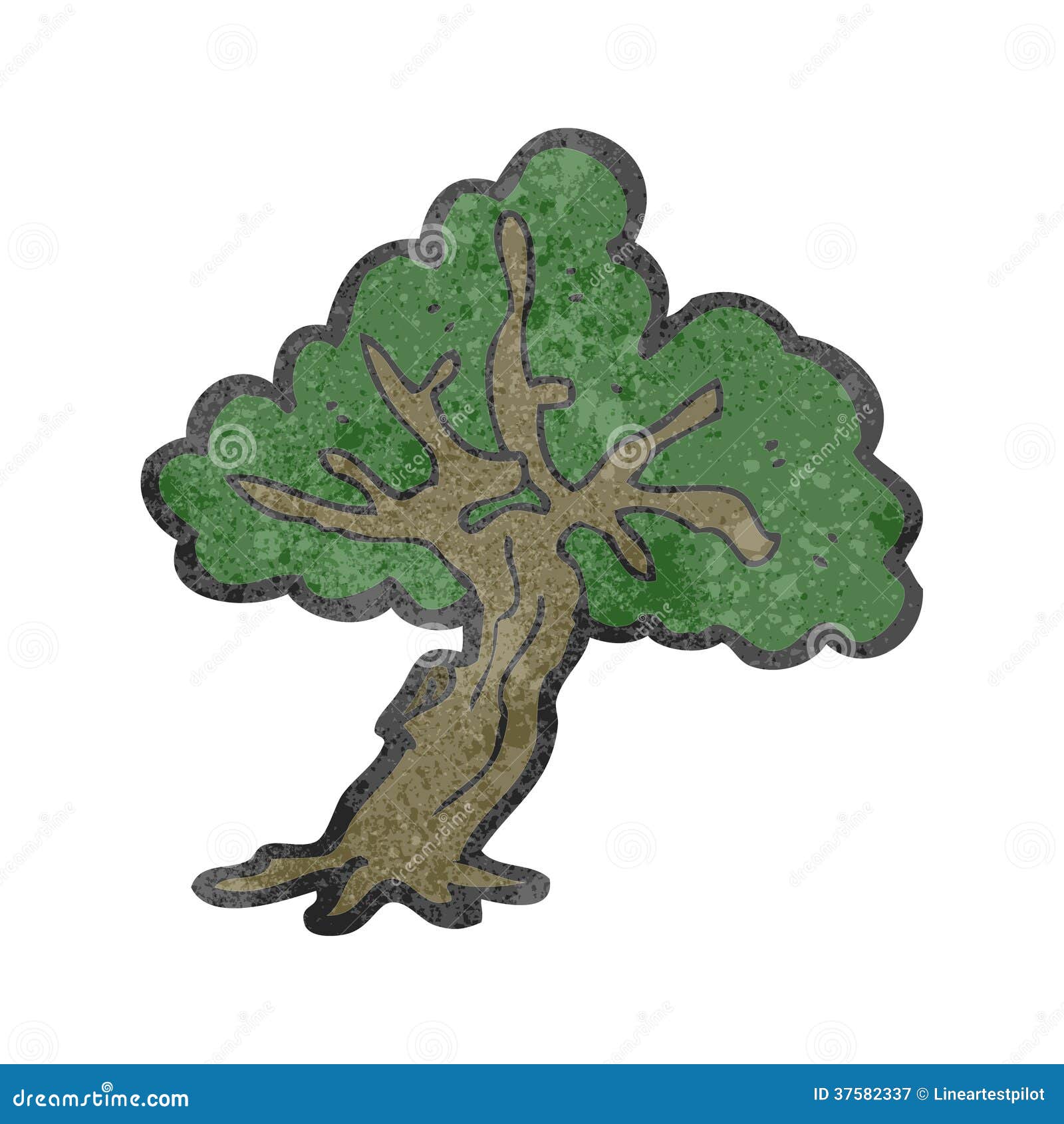 Retro cartoon tree stock vector. Illustration of cartoon - 37582337