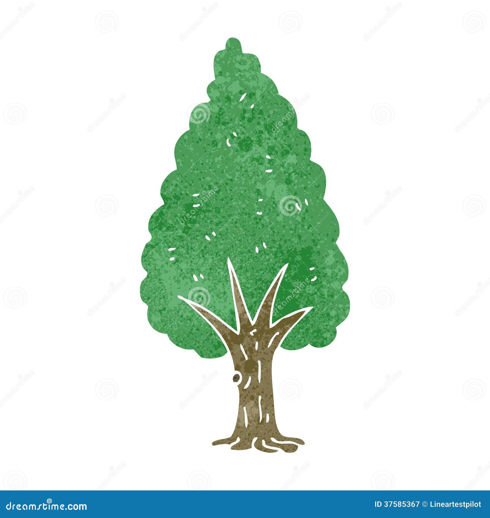 Retro cartoon tree stock vector. Illustration of drawn - 37585367
