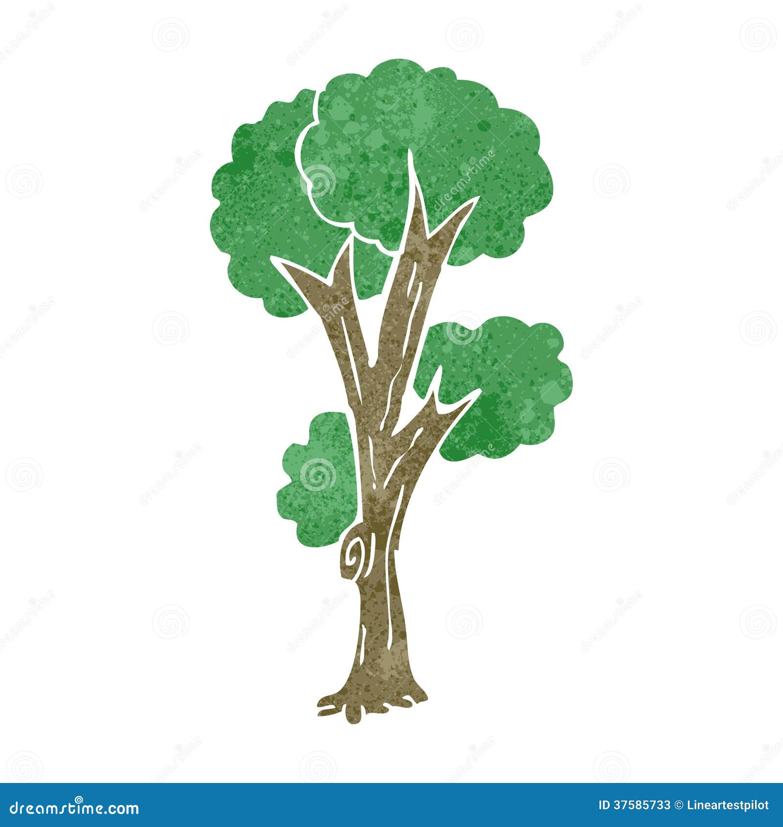 Retro cartoon tree stock vector. Illustration of drawing - 37585733