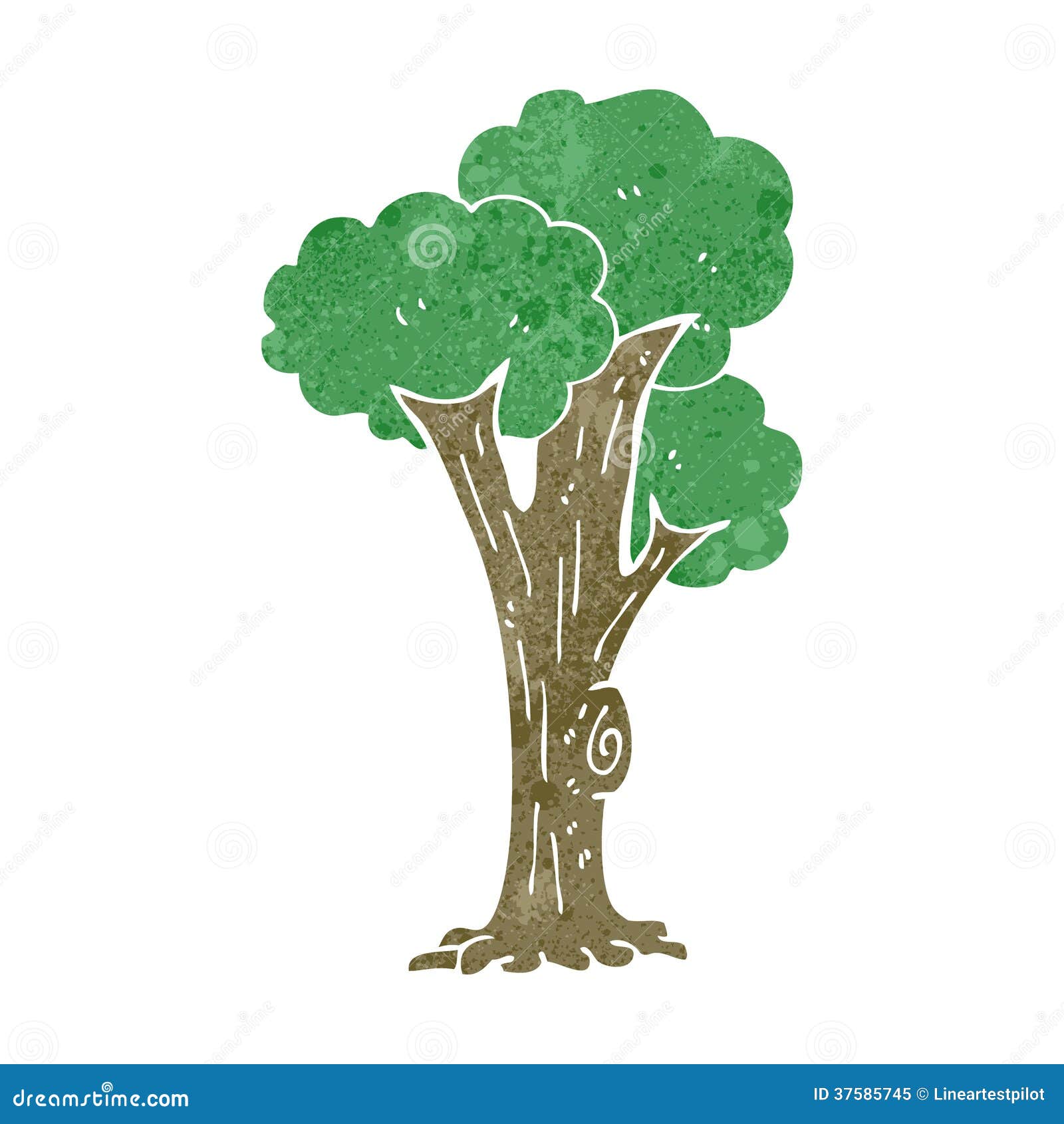 Retro cartoon tree stock vector. Illustration of textured - 37585745