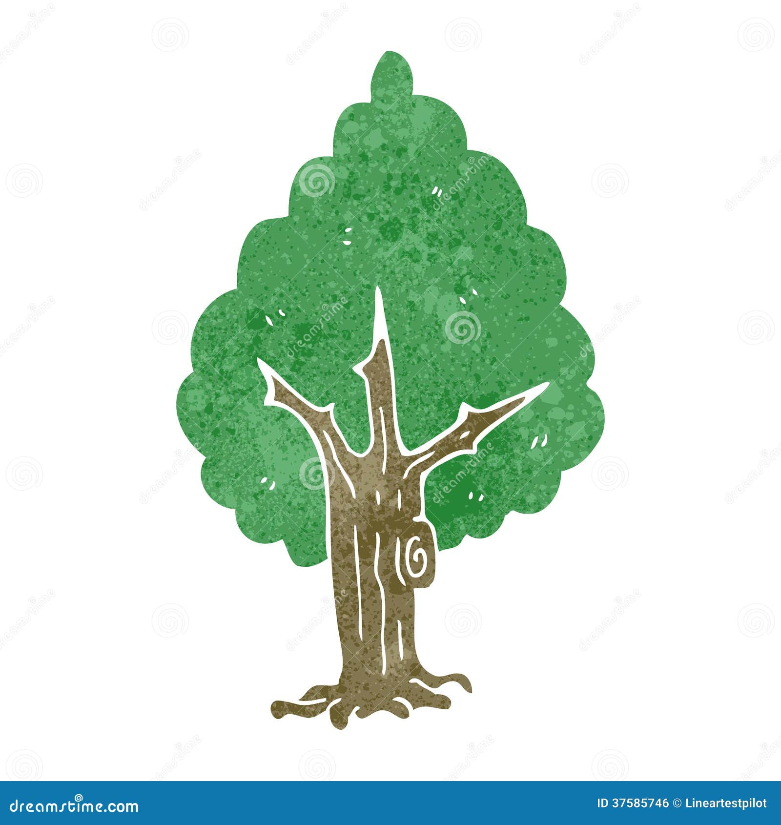 Retro cartoon tree stock vector. Illustration of character - 37585746
