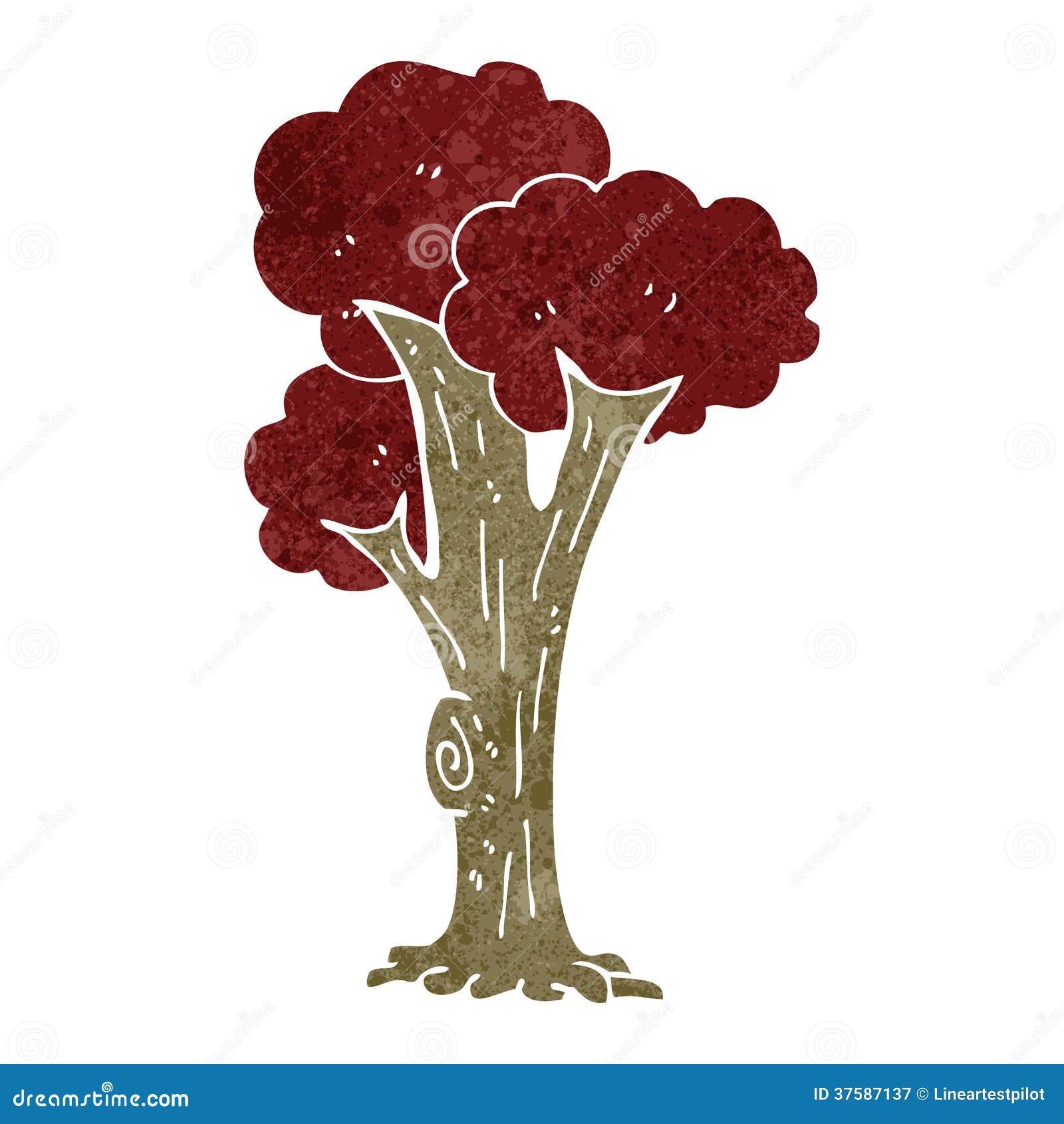 Retro cartoon tree stock vector. Illustration of retro - 37587137