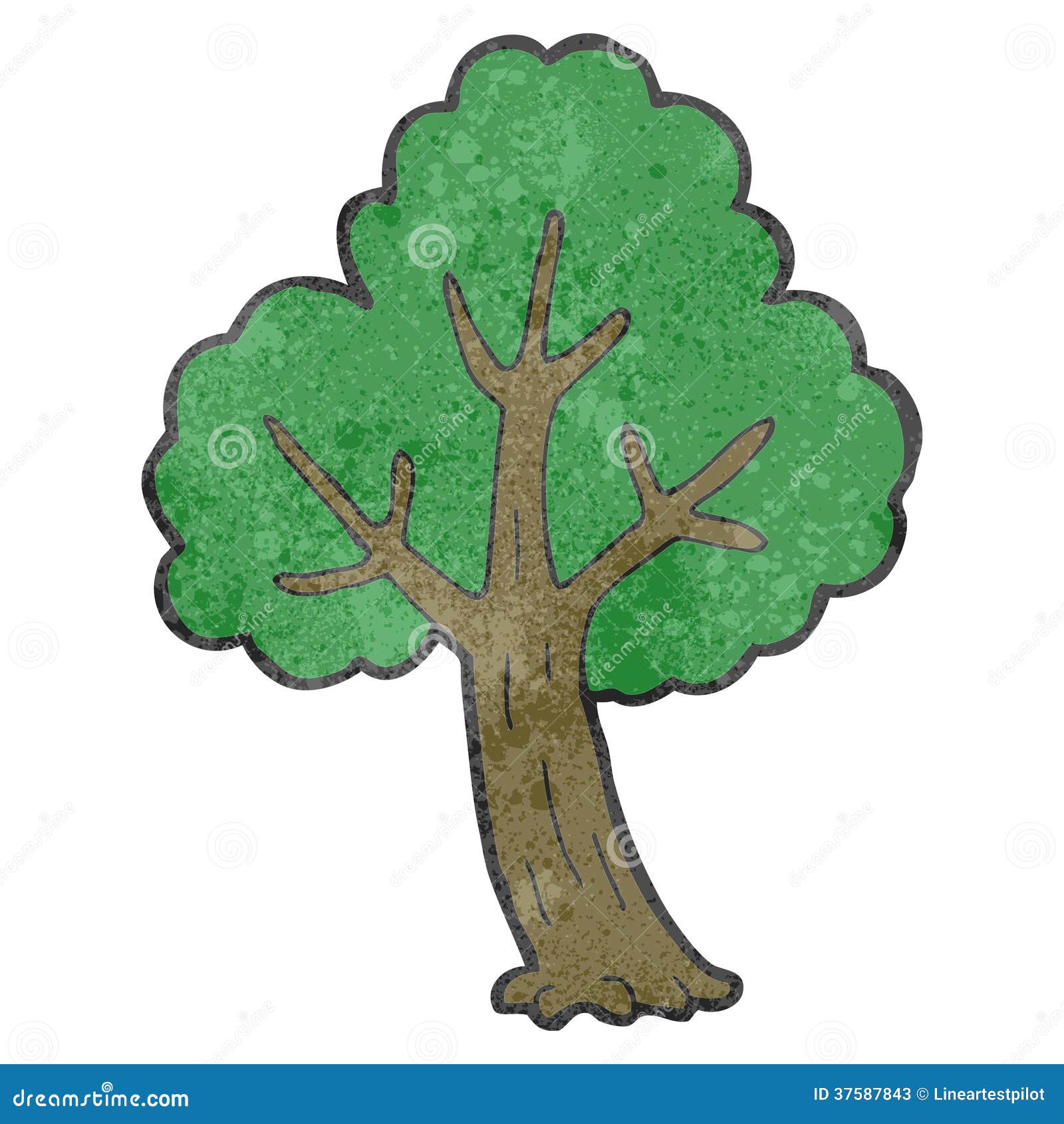 Retro cartoon tree stock vector. Illustration of texture - 37587843