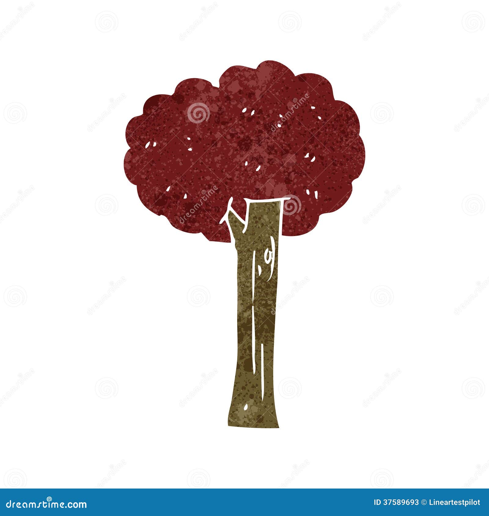 Retro cartoon tree stock illustration. Illustration of drawn - 37589693