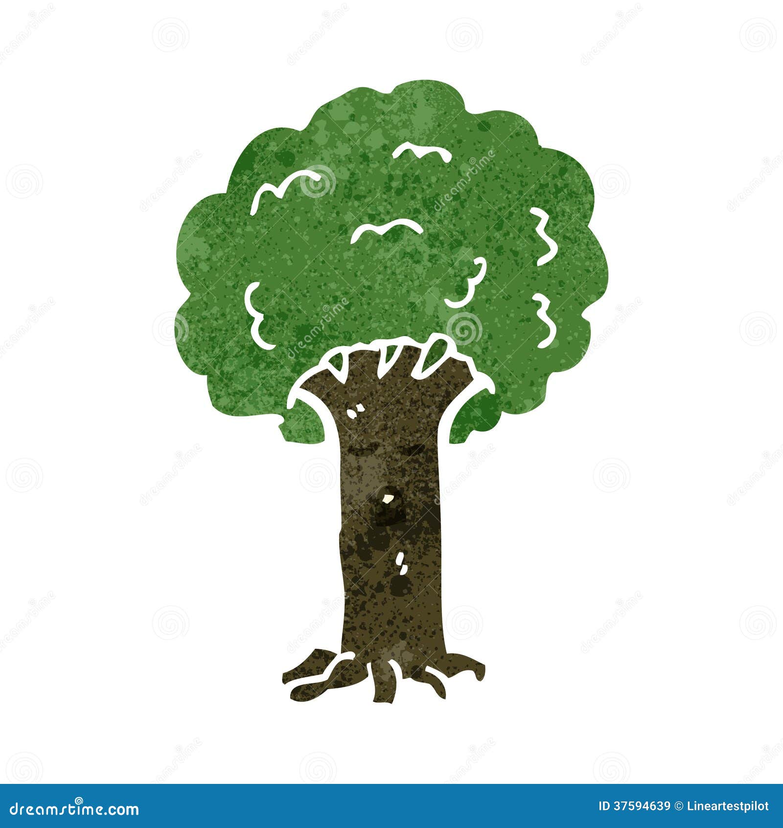 Retro cartoon tree stock vector. Illustration of cartoon - 37594639