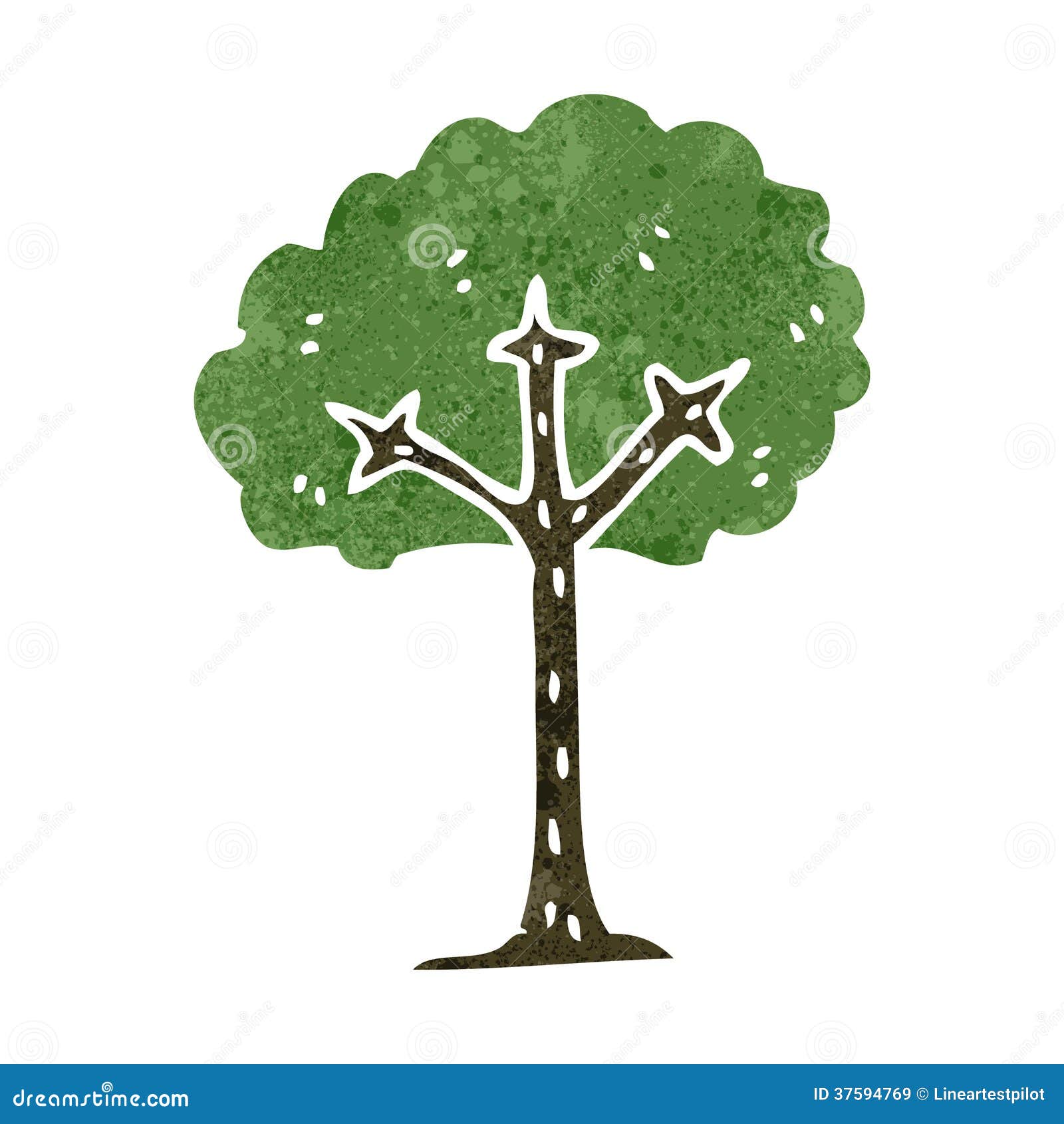 Retro cartoon tree stock vector. Illustration of painted - 37594769