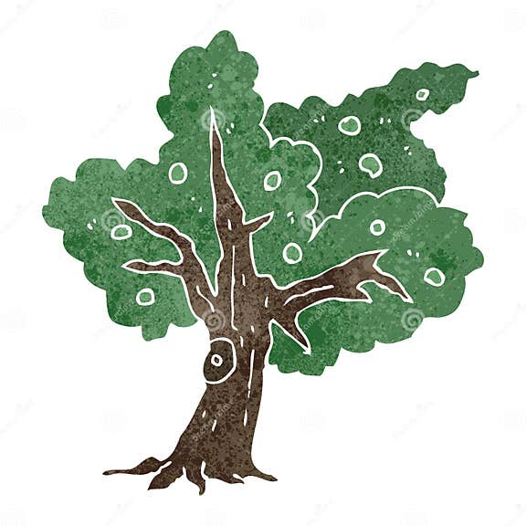 Retro cartoon tree stock vector. Illustration of textured - 37597764
