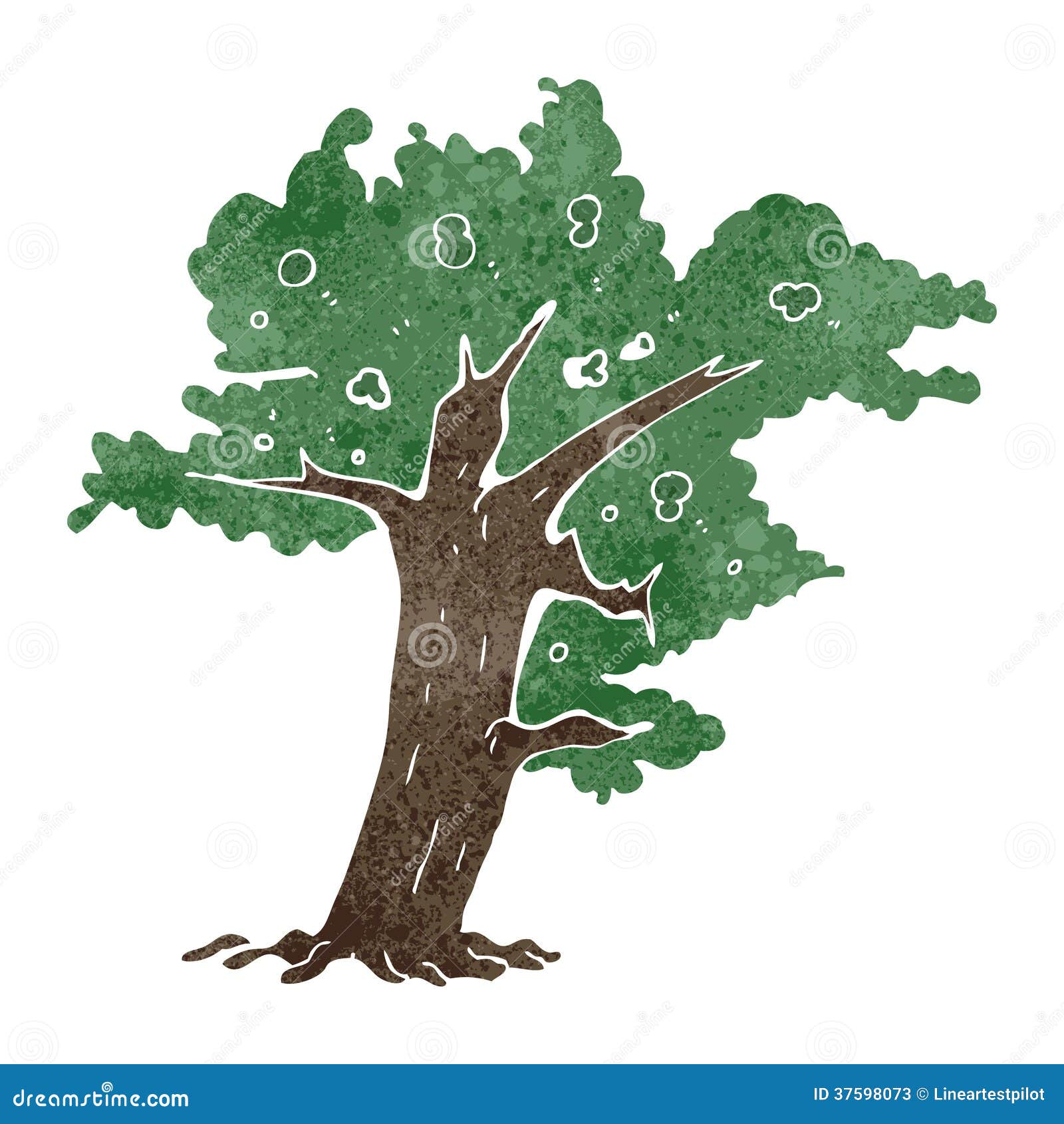 Retro cartoon tree stock vector. Illustration of cute - 37598073
