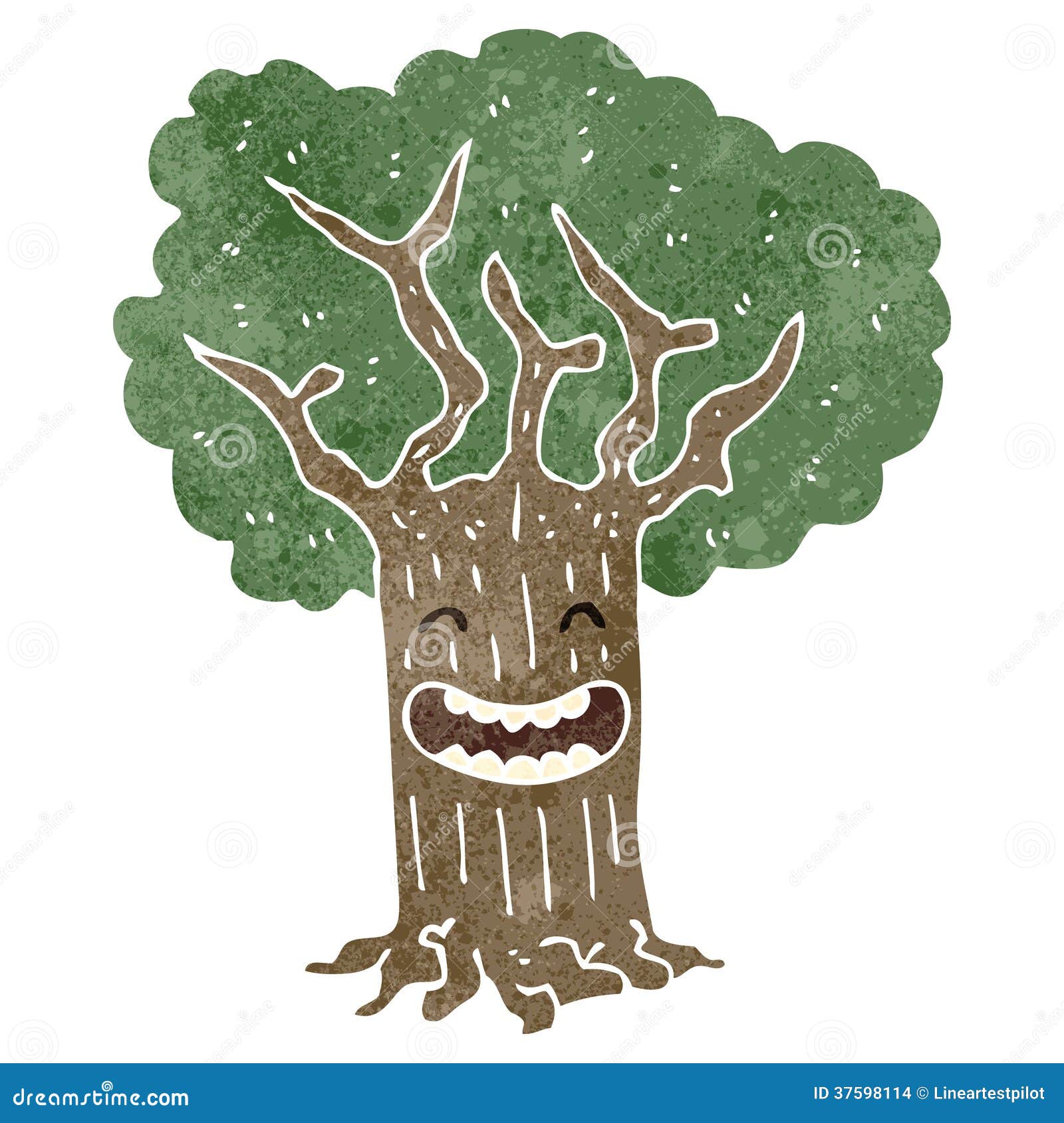 Retro cartoon tree stock vector. Illustration of drawn - 37598114