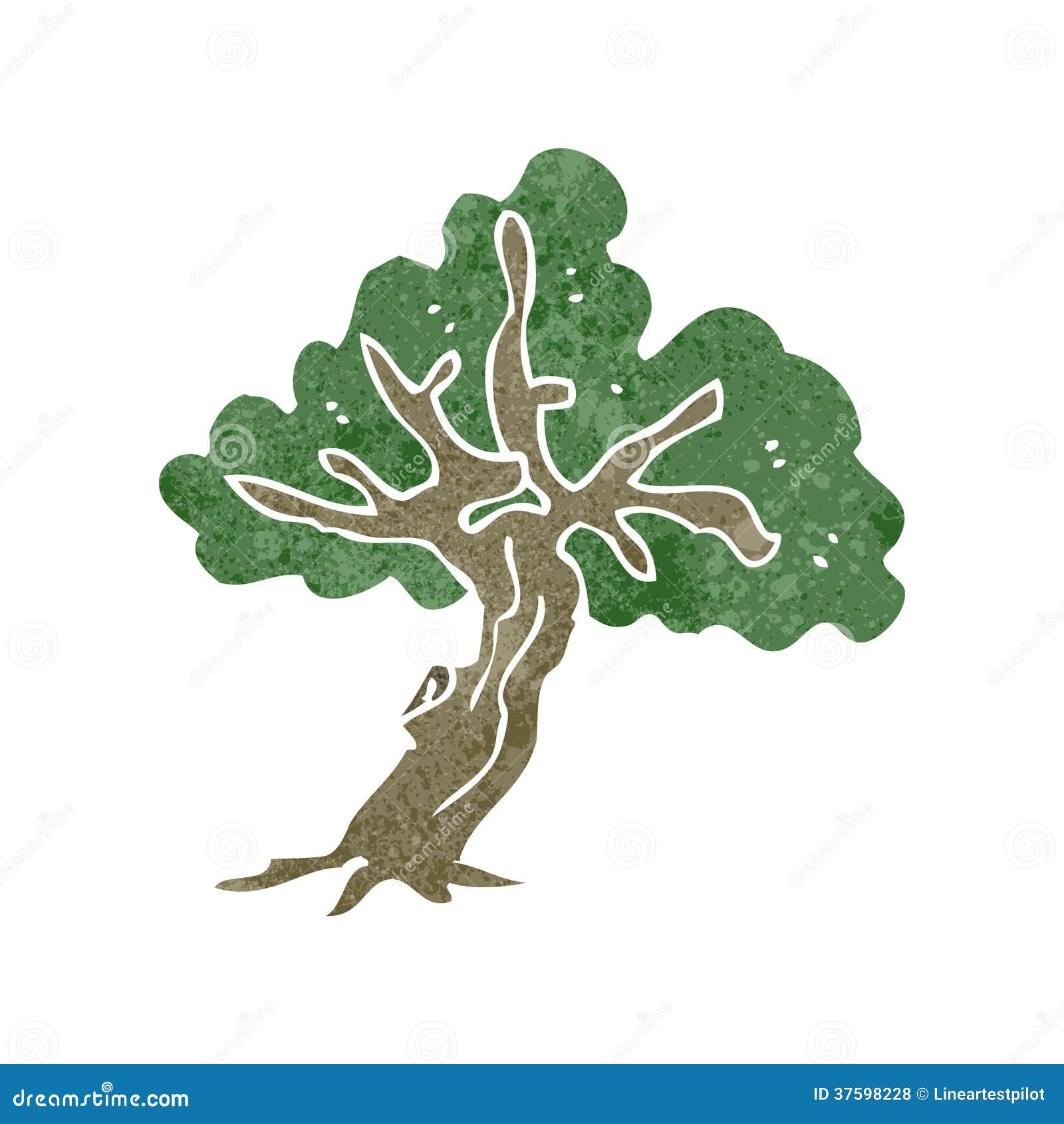 Retro cartoon tree stock vector. Illustration of cute - 37598228