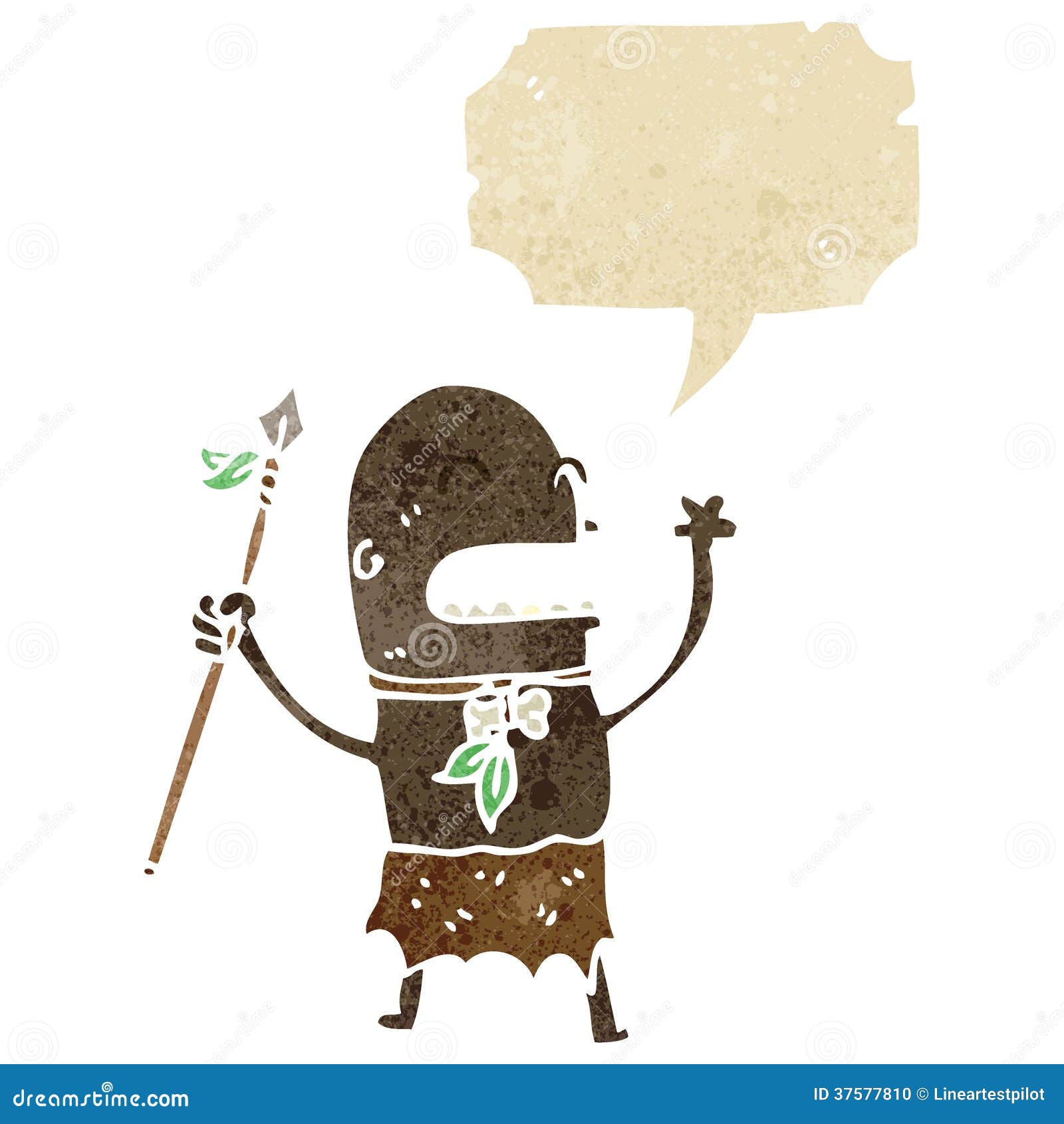 Retro cartoon tribal man stock vector. Illustration of texture - 37577810