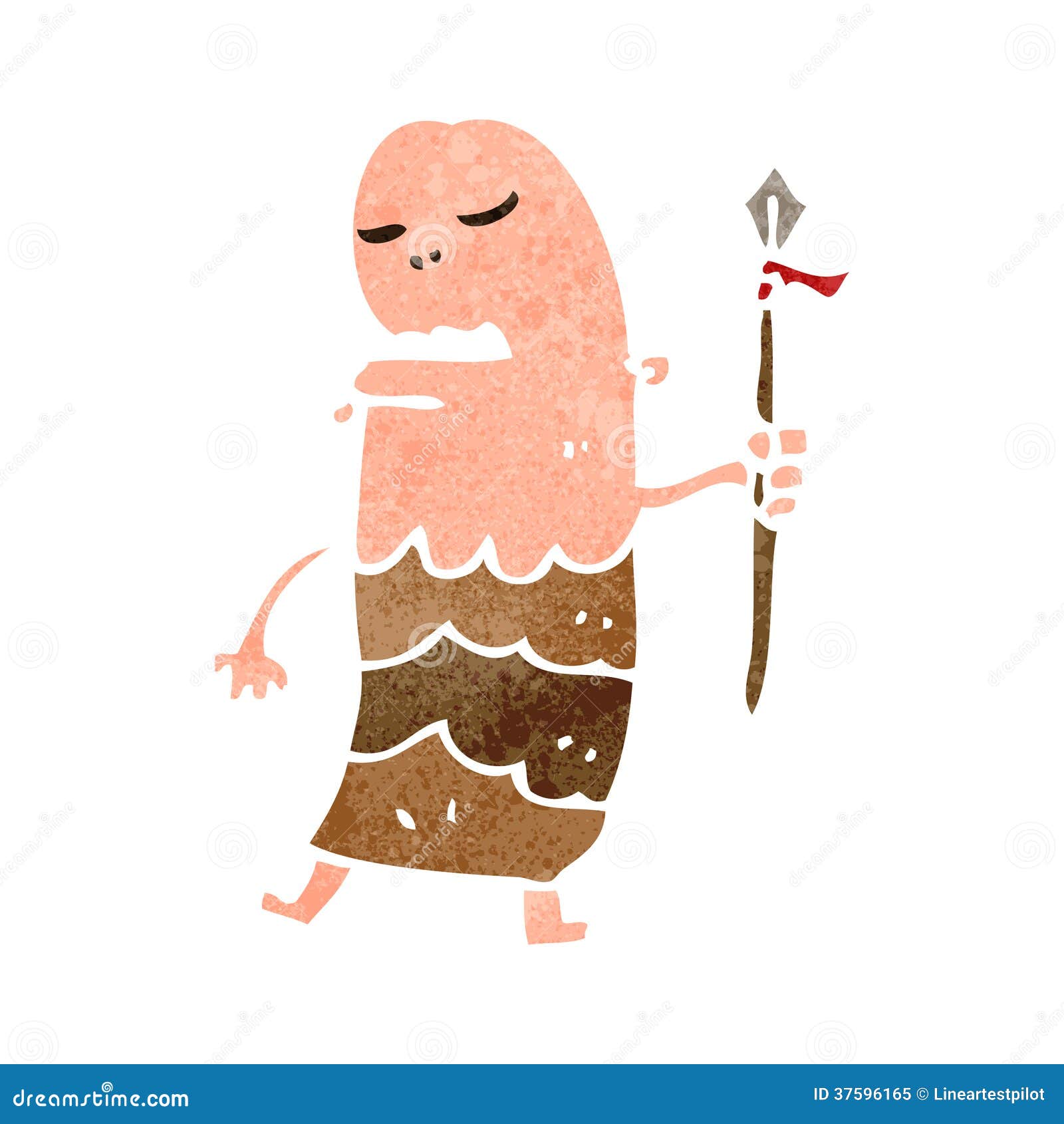 Retro cartoon tribal man stock vector. Illustration of watercolor ...