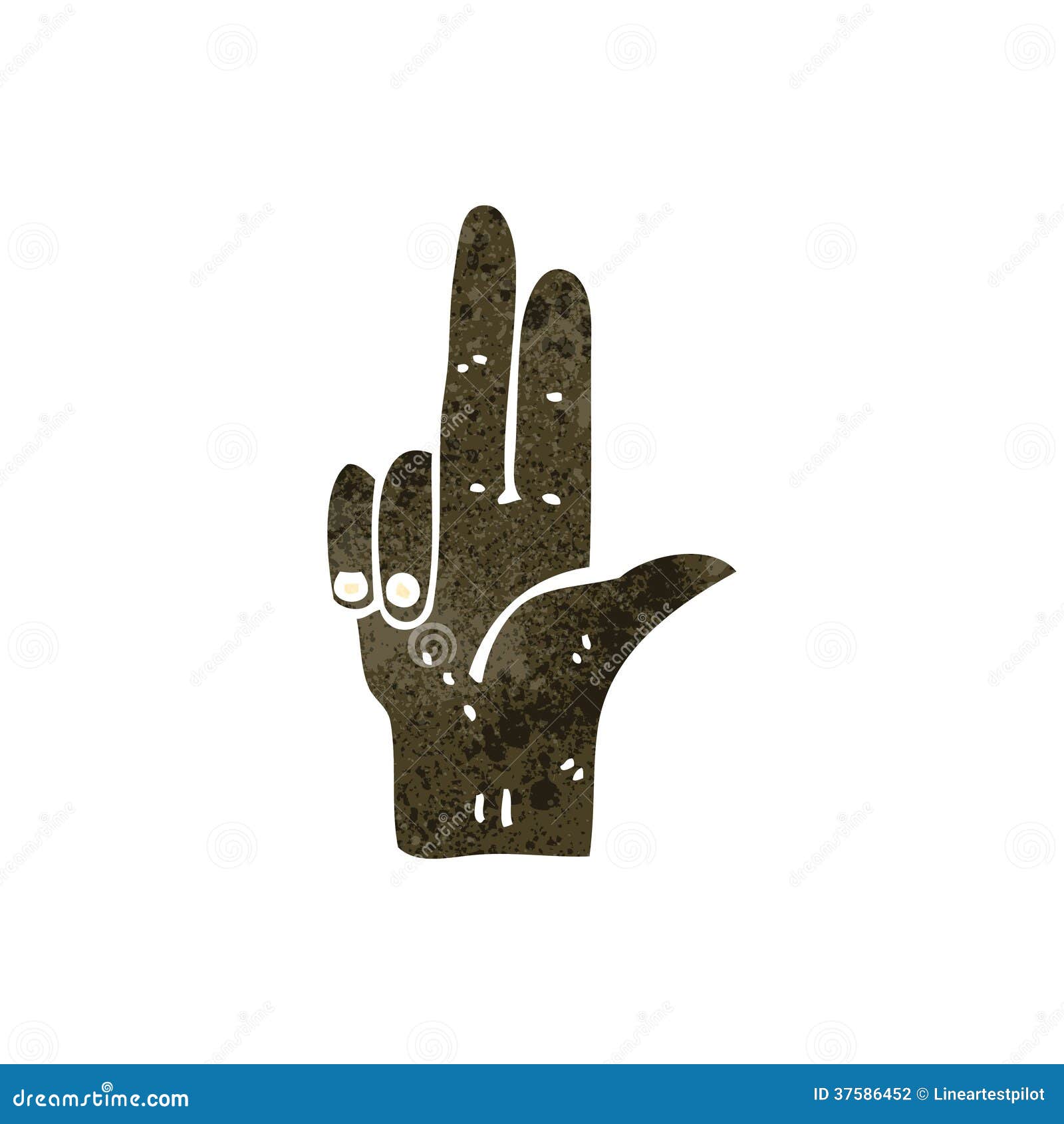 Retro Cartoon Two Fingers Gun Symbol Stock Vector - Illustration of ...
