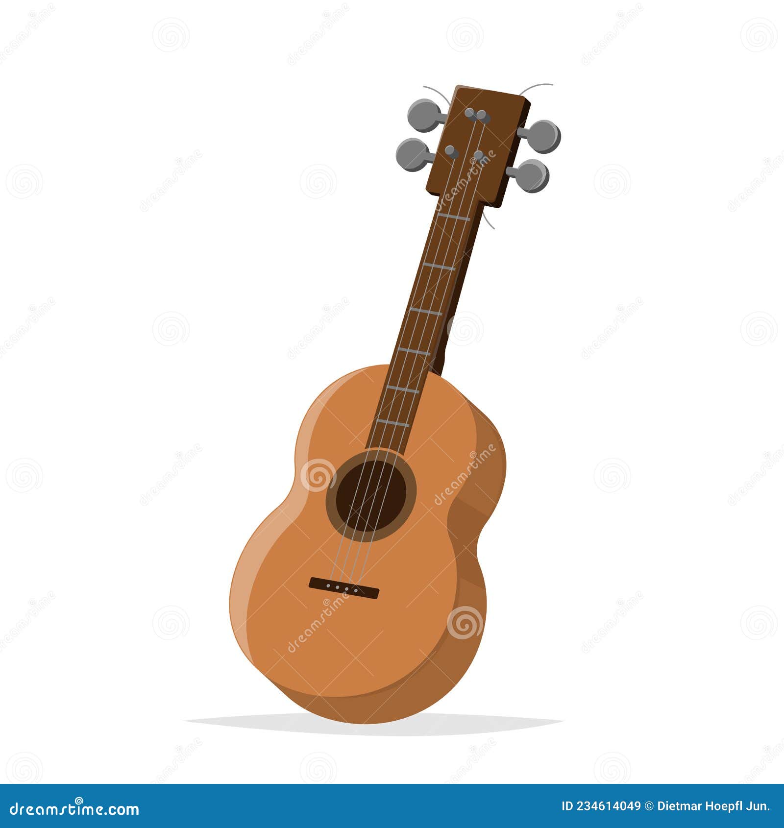 Cartoon Illustration of an Isolated Ukulele Stock Vector - Illustration ...