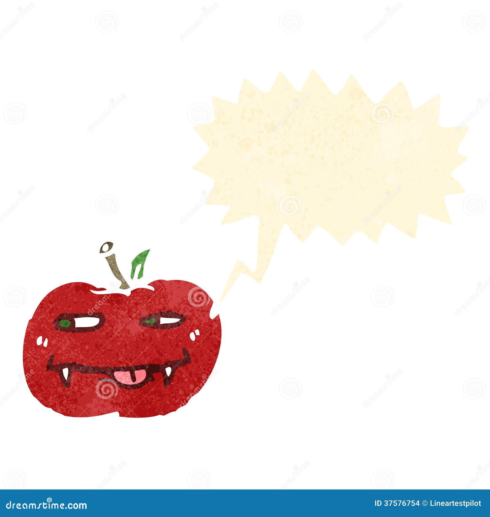 Retro Cartoon Vampire Apple Stock Vector - Illustration of watercolor ...