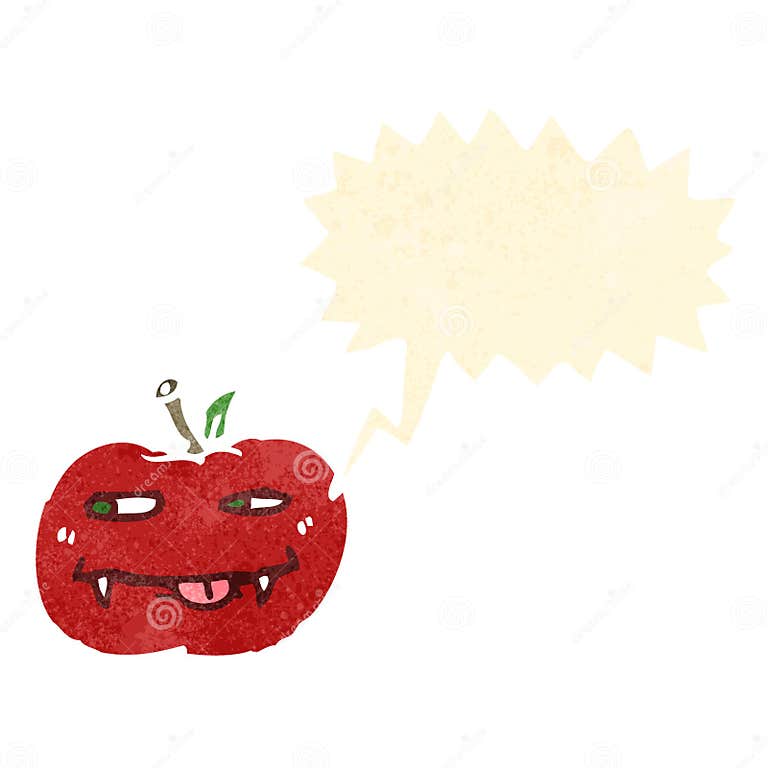 Retro Cartoon Vampire Apple Stock Vector - Illustration of watercolor ...