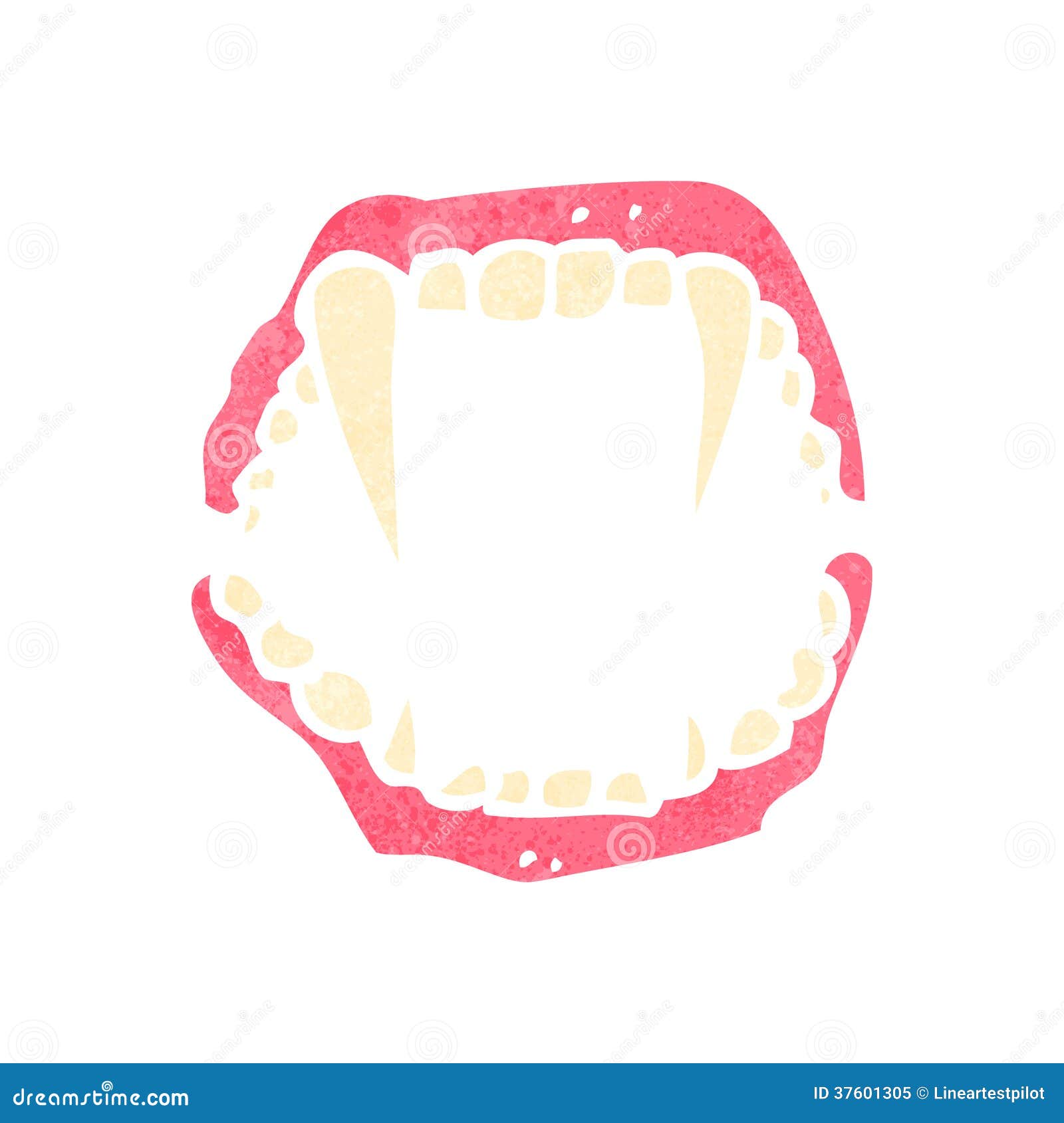 Retro Cartoon Vampire Fangs Stock Illustration - Illustration of ...