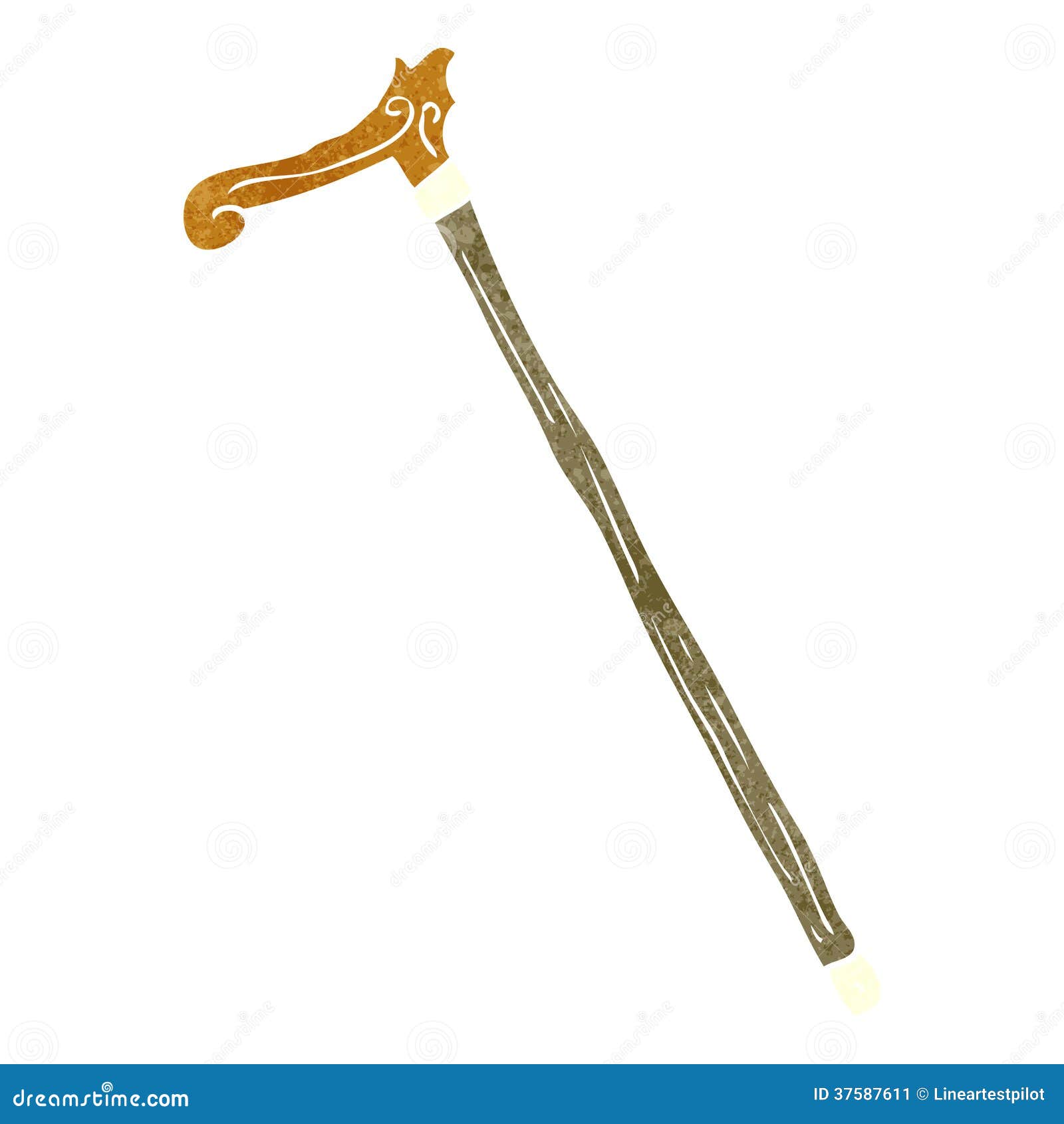 Retro Cartoon Walking Stick Stock Vector - Illustration of drawing ...