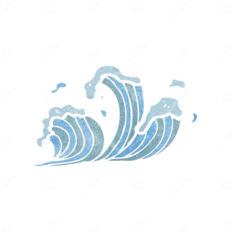 Retro cartoon waves stock vector. Illustration of grunge - 37597011