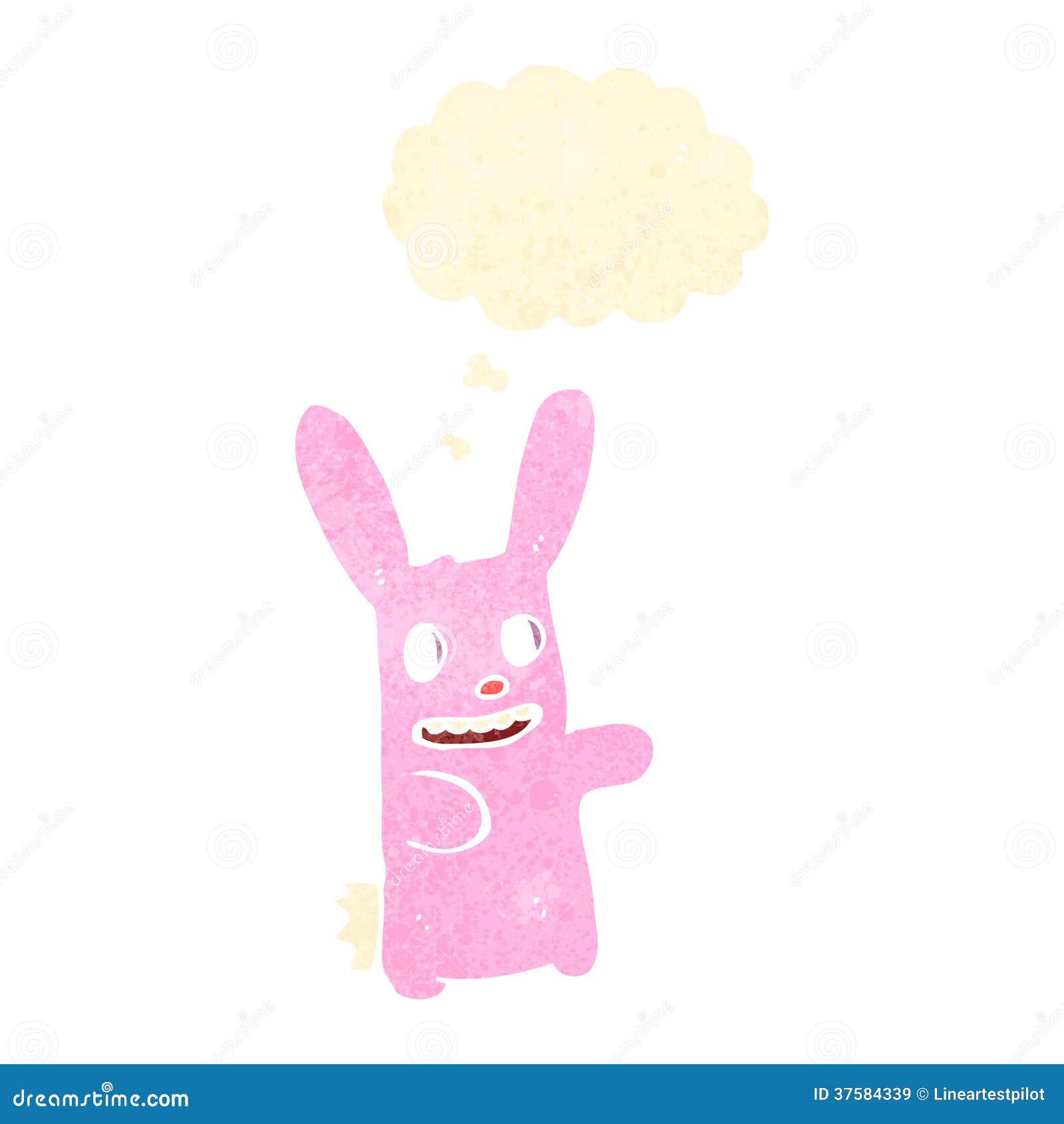 Retro Cartoon Weird Rabbit, Stock Illustration - Illustration of hand ...