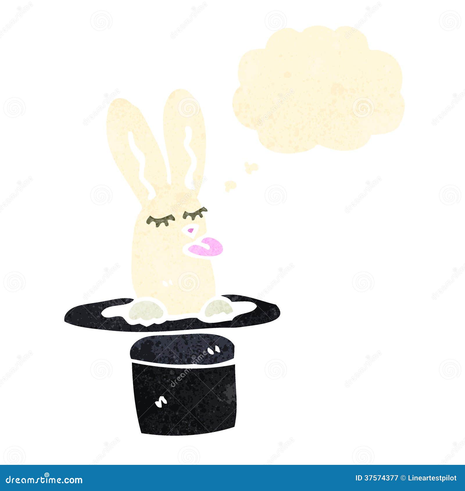 Retro Cartoon White Rabbit in Hat Stock Vector - Illustration of clip ...
