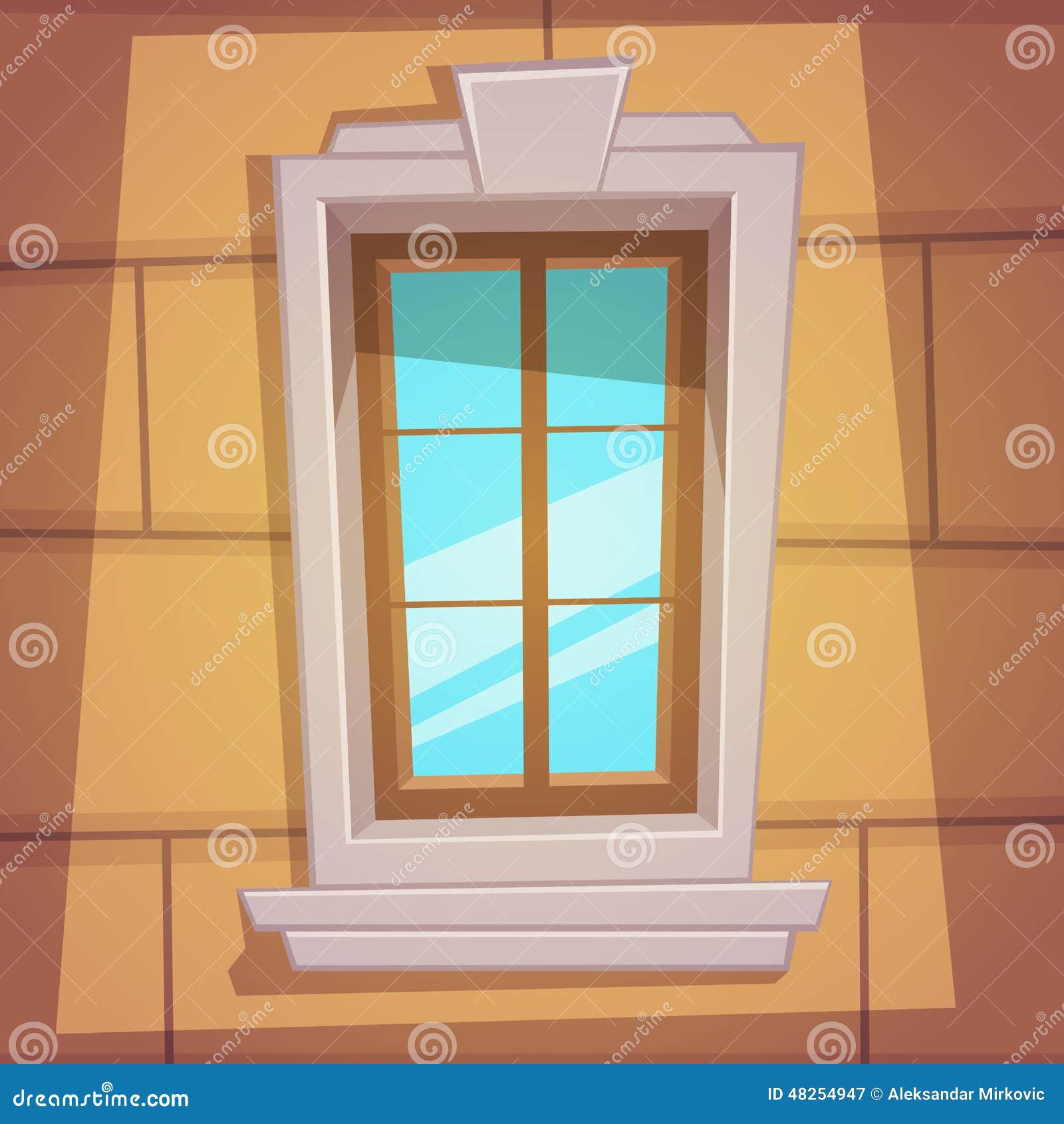 Retro Cartoon Window stock vector. Illustration of vector - 48254947